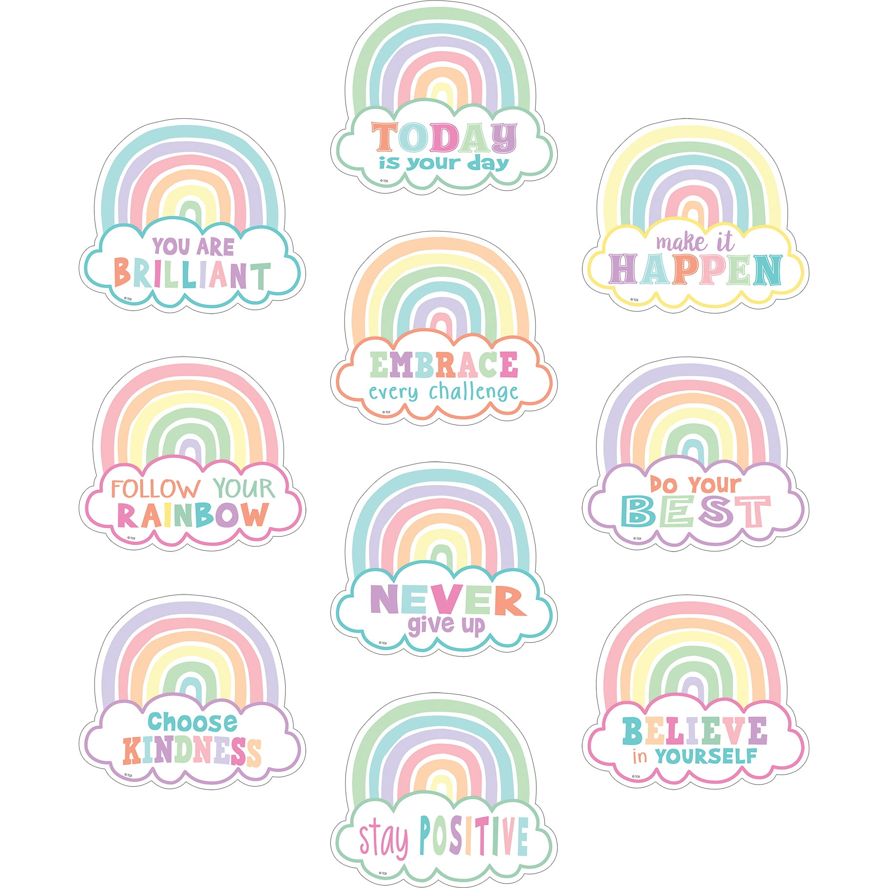 Teacher Created Resources Pastel Pop Positive Sayings Accents, 30 Per ...