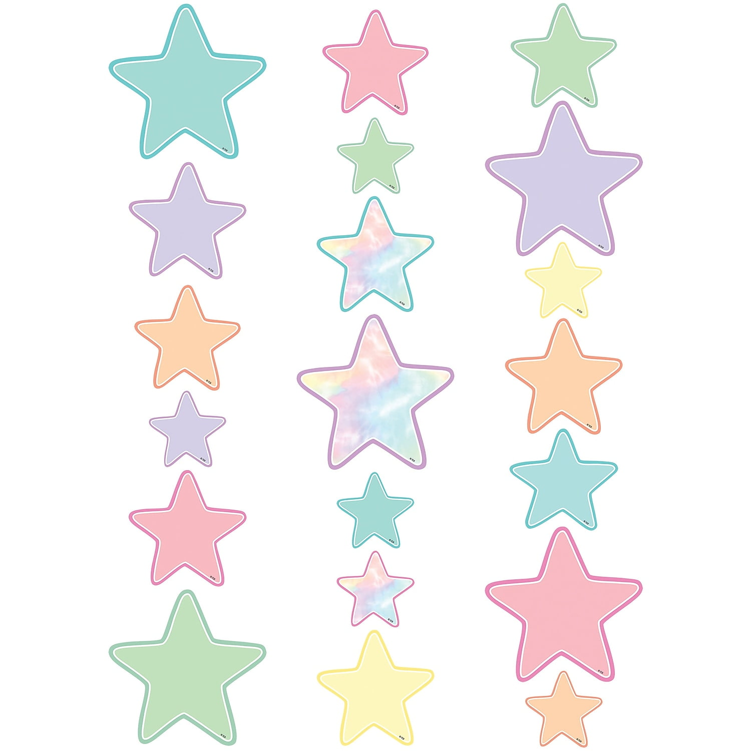Teacher Created Resources Pastel Pop Star Accents - Assorted Sizes, 60 ...