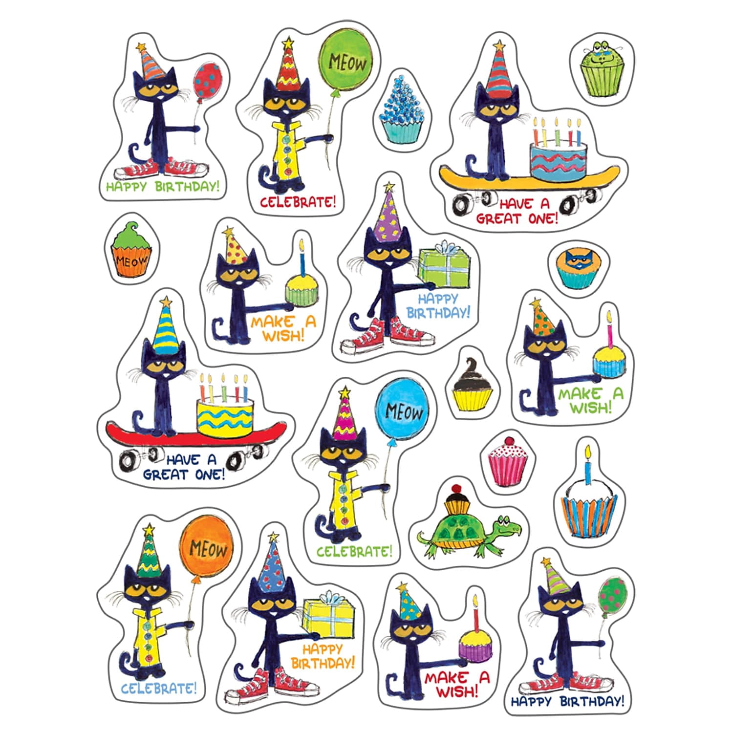 Teacher Created Resources Pete the Cat Happy Birthday Stickers, 120 Per ...