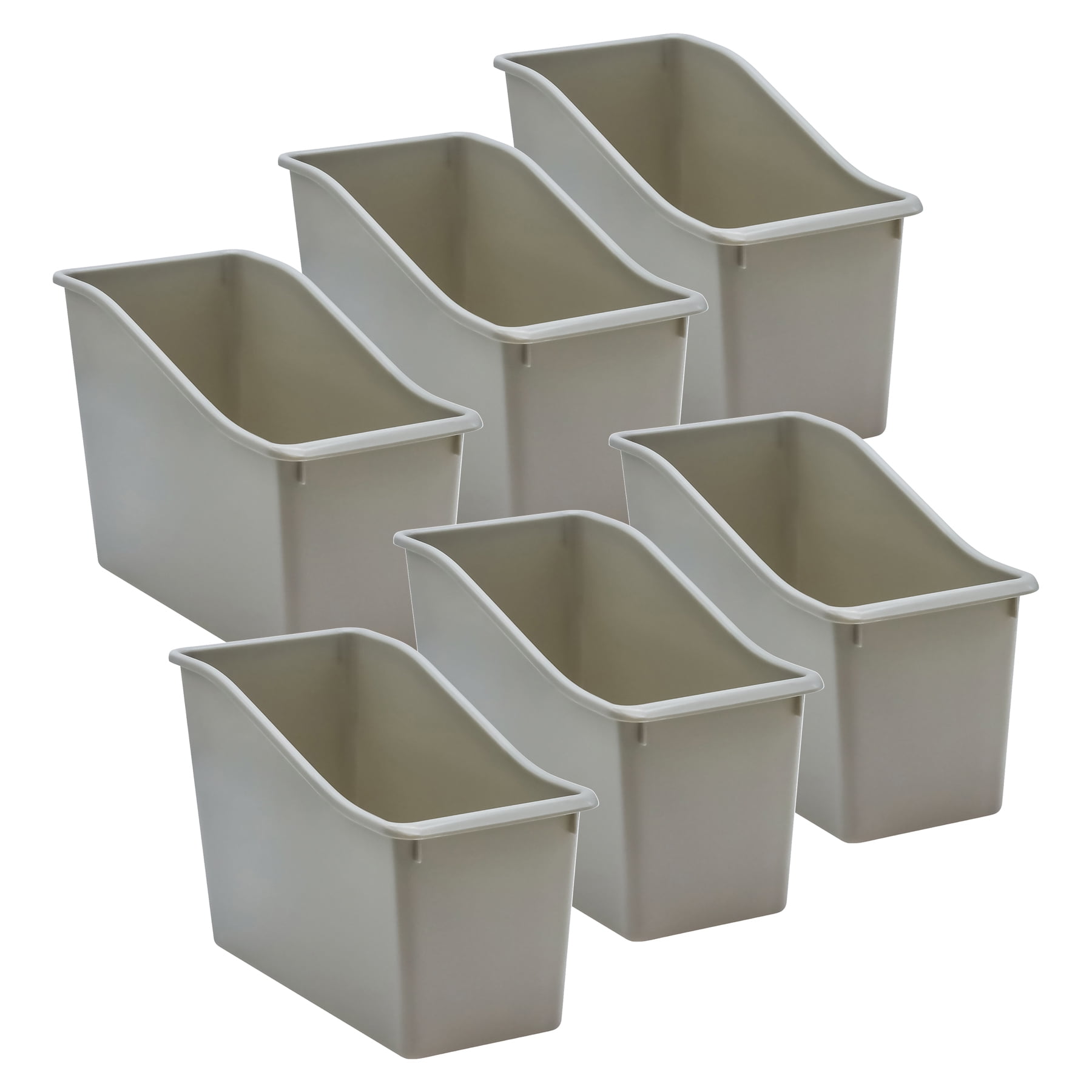Teacher Created Resources Plastic Book Bin Gray Pack of 6 for ...