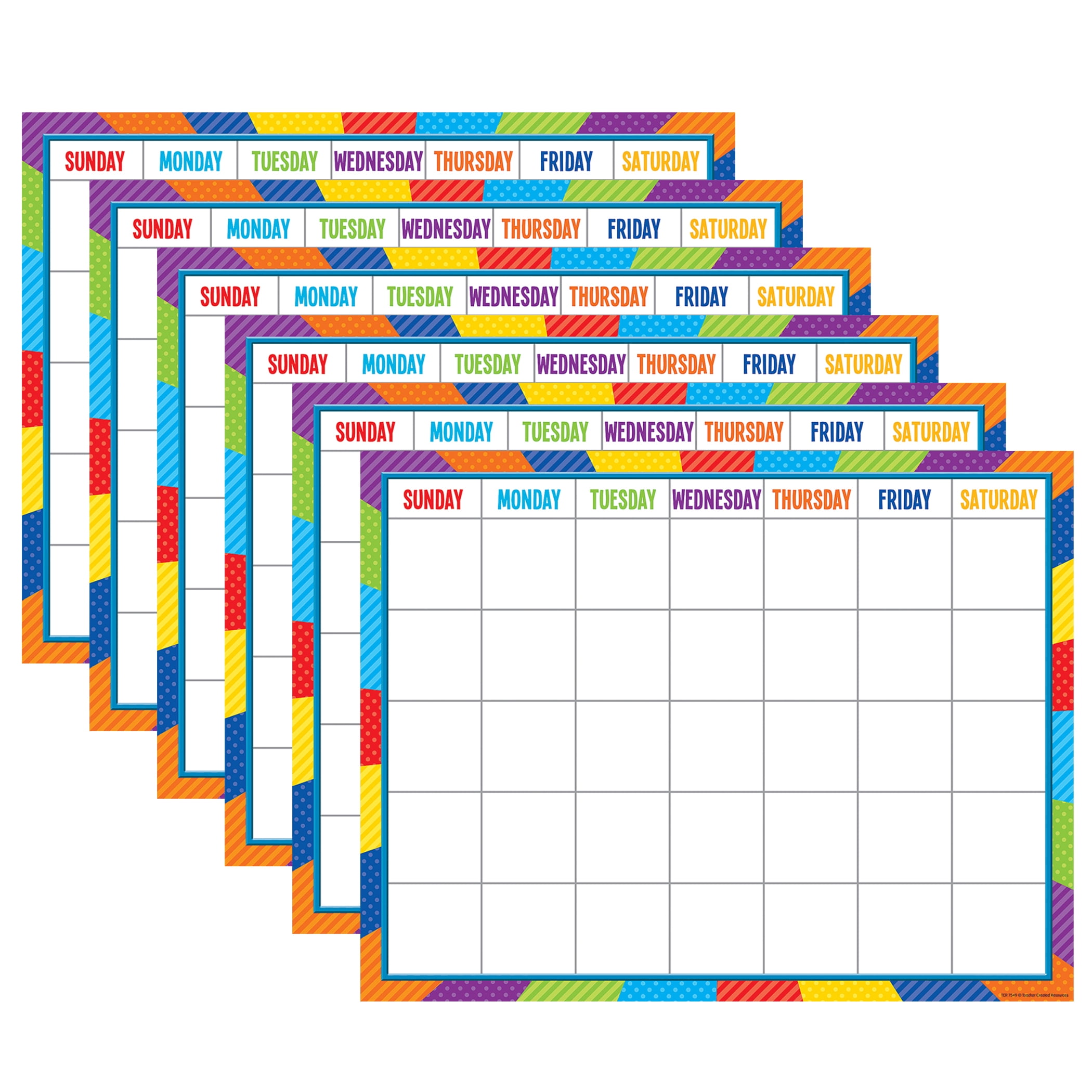 Teacher Created Resources Playful Patterns Calendar Chart, 22" x 17 ...