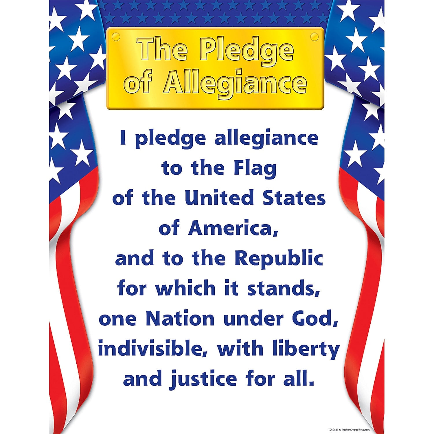 Teacher Created Resources Pledge of Allegiance Wall Chart 22" x 17 ...