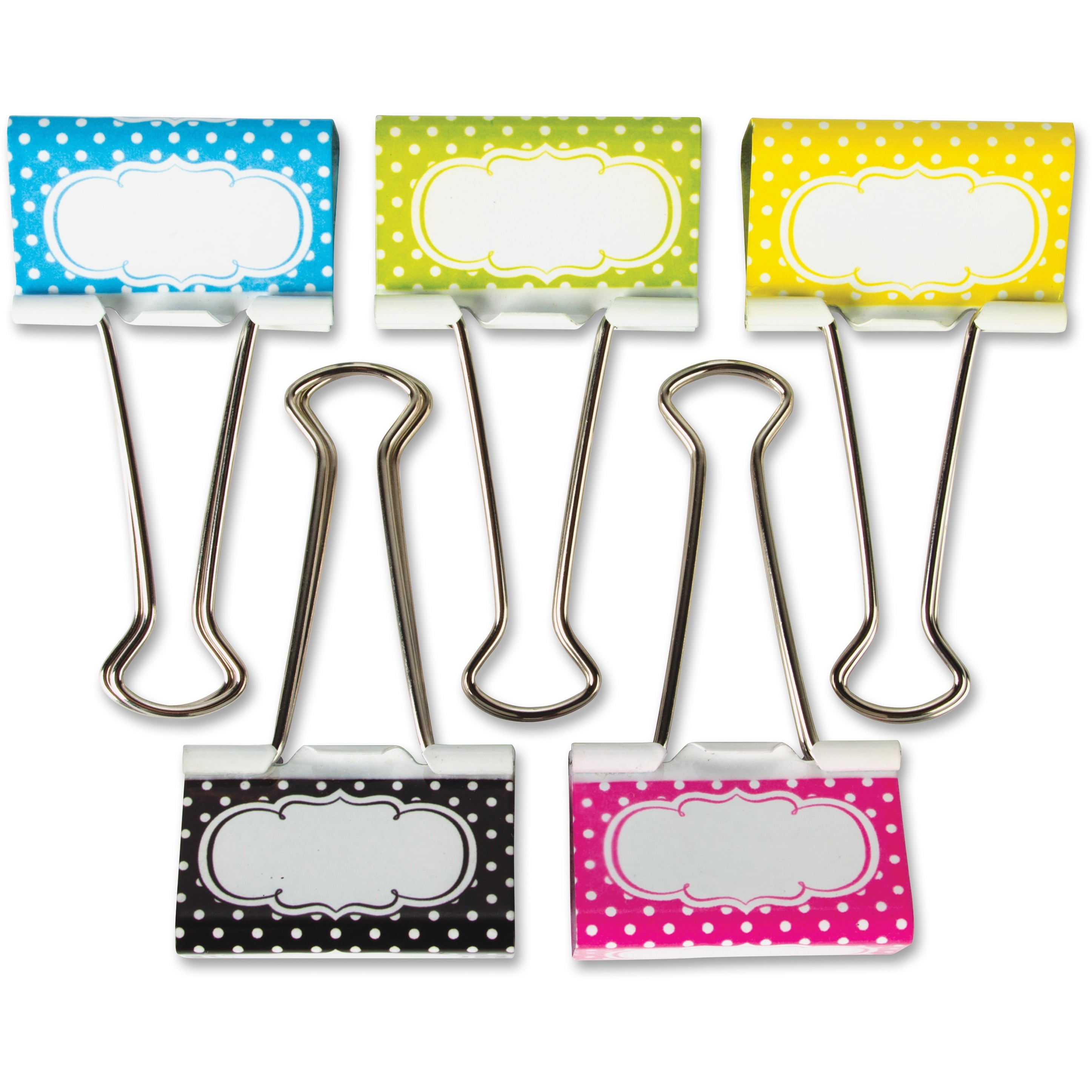 Teacher Created Resources Polka Dot Large Binder Clips, Multi, 5 / Pack ...