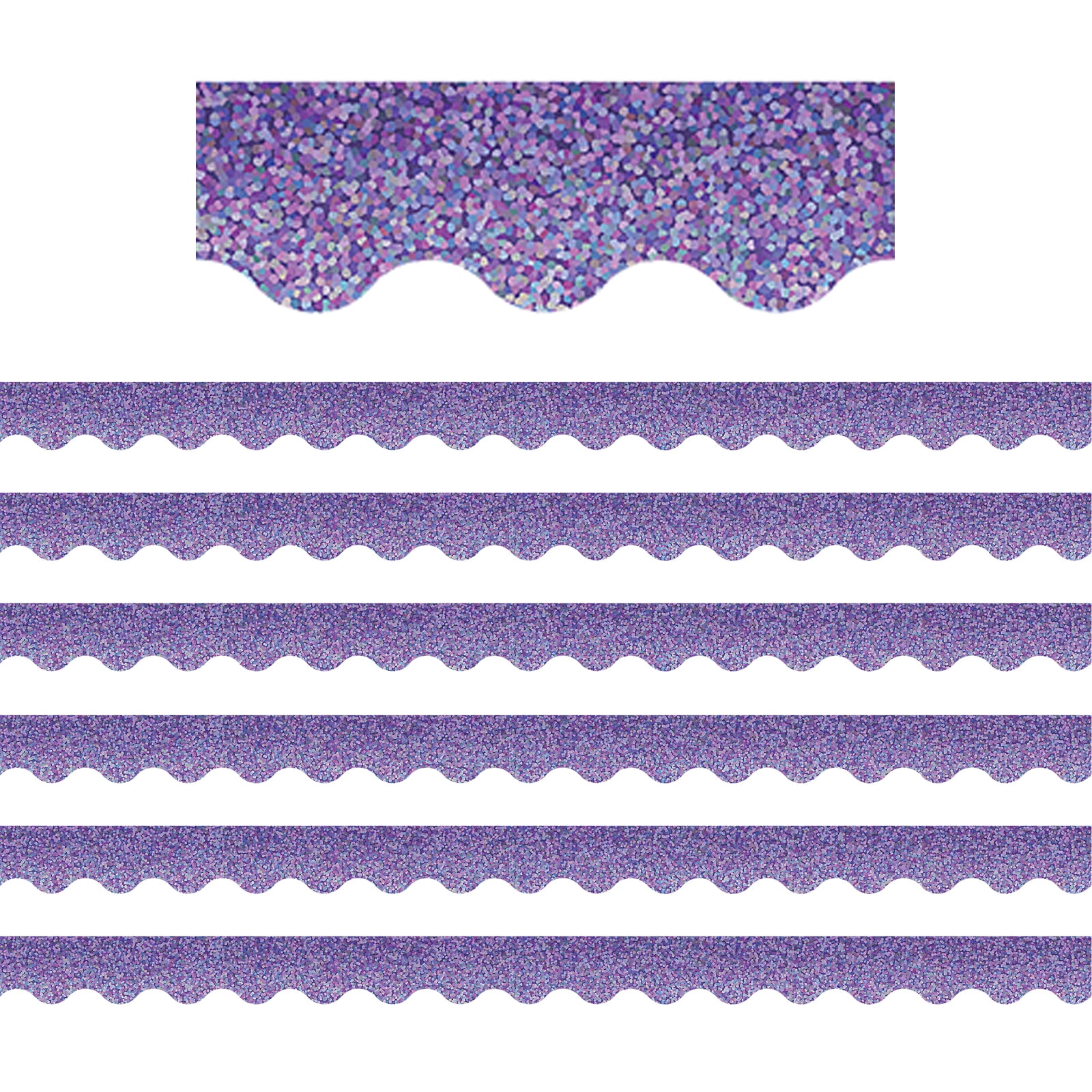 Teacher Created Resources Purple Sparkle Scalloped Border Trim, 35 Feet ...
