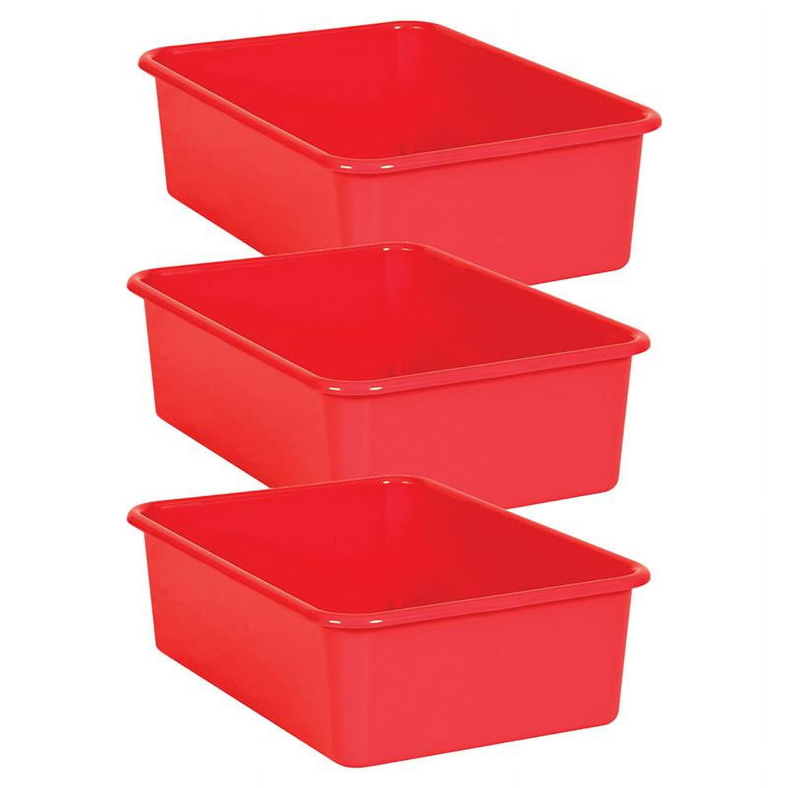 Teacher Created Resources Red Large Plastic Storage Bin, Pack of 3 ...