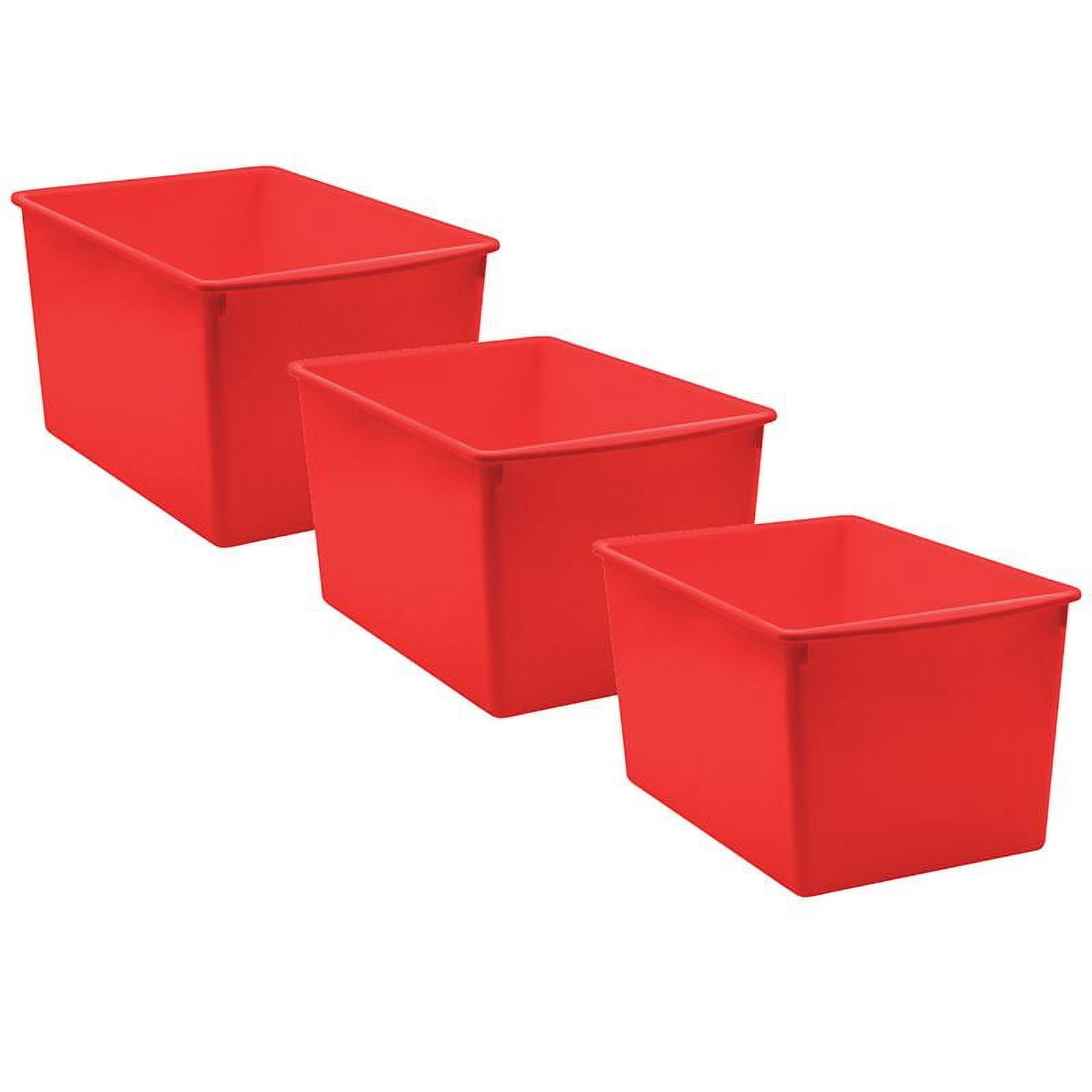 Teacher Created Resources Red Plastic Multi-Purpose Bin, Pack of 3 ...