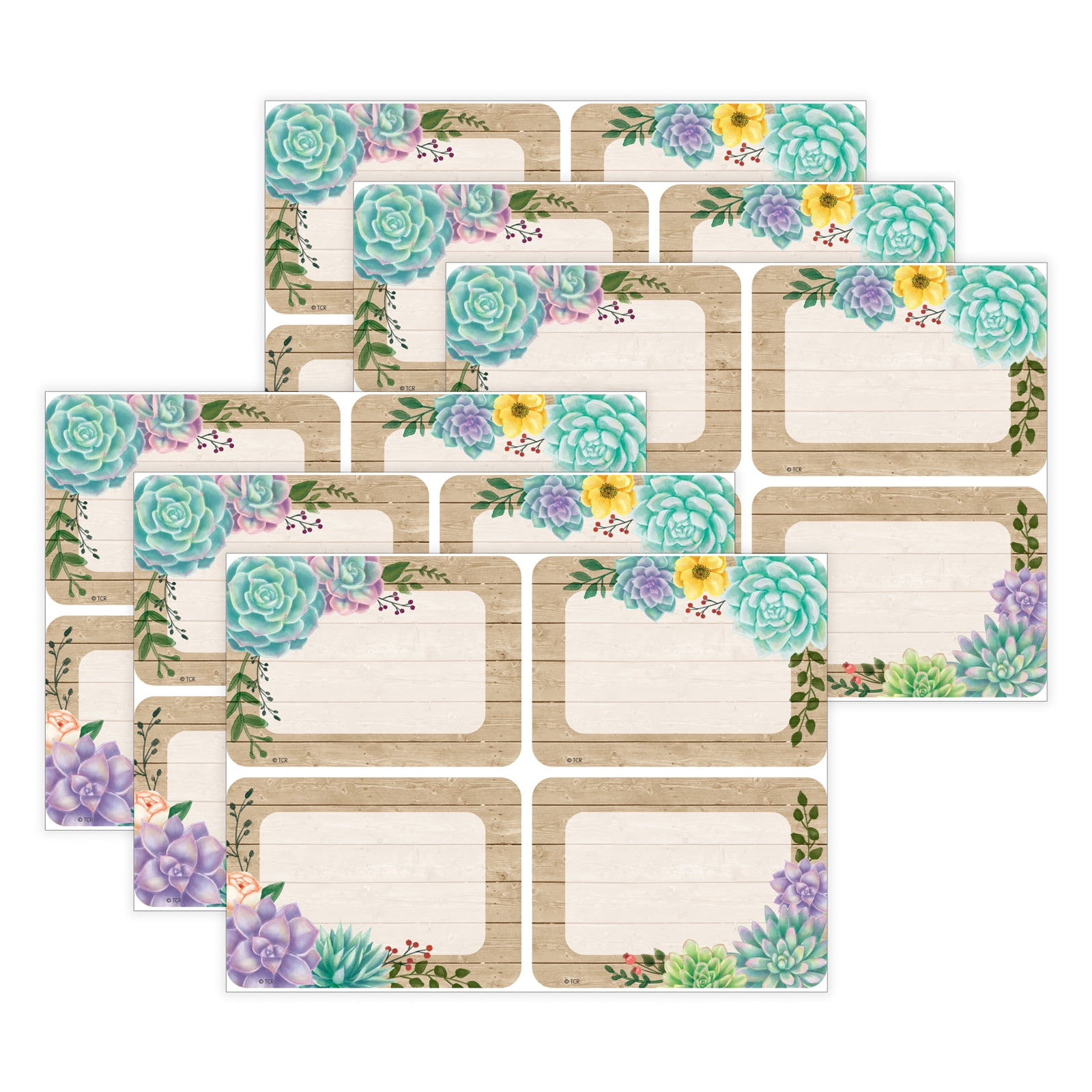 Teacher Created Resources Rustic Bloom Name Tags/Labels, Multi-Pack, 36 ...