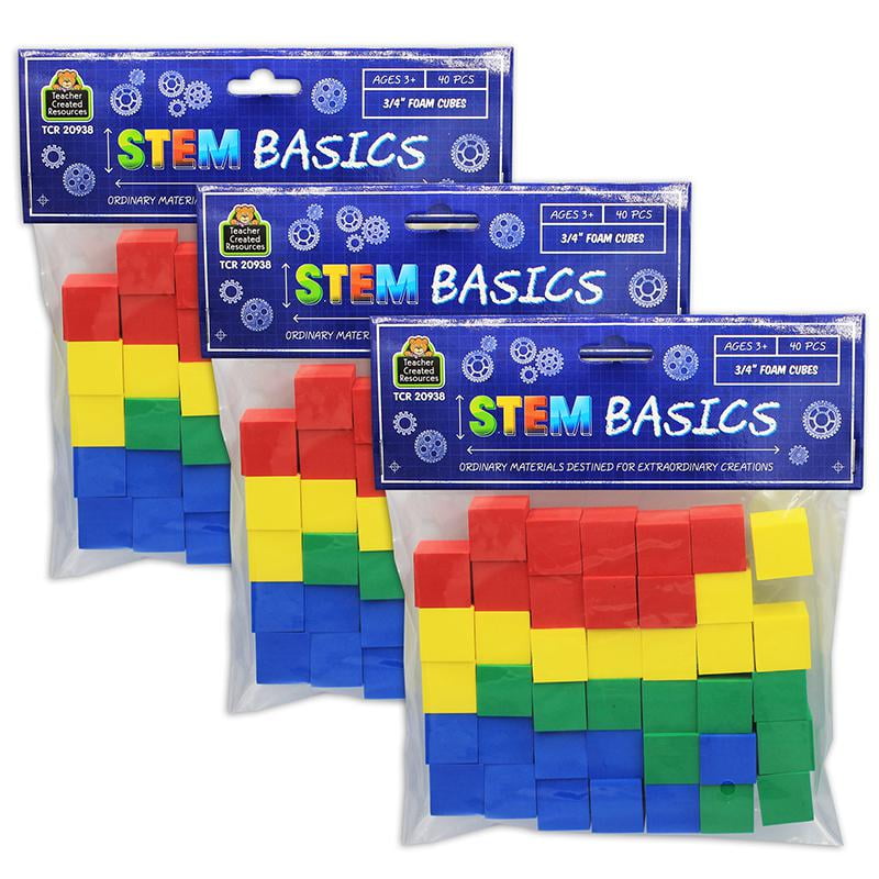 Teacher Created Resources STEM Basics: Multicolor 3/4" Foam Cubes, 40 ...