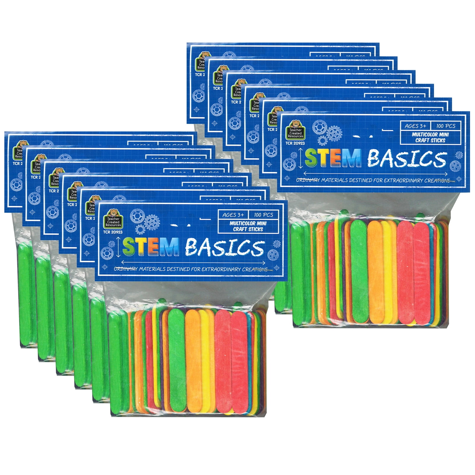 Teacher Created Resources STEM Basics: Multicolor Mini Craft Sticks ...