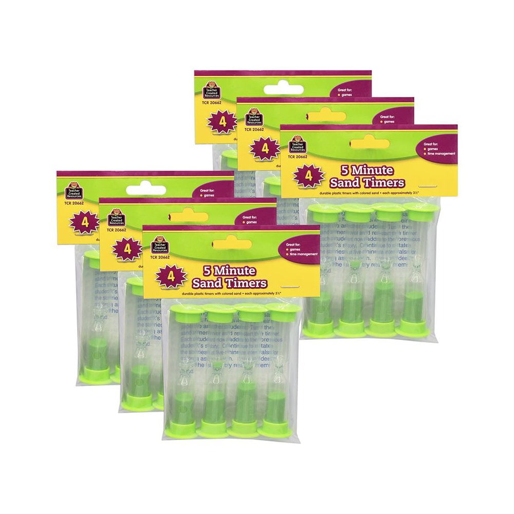 Teacher Created Resources Sand Timers, Small, 5 Minute, 4 Per Pack, 6 ...