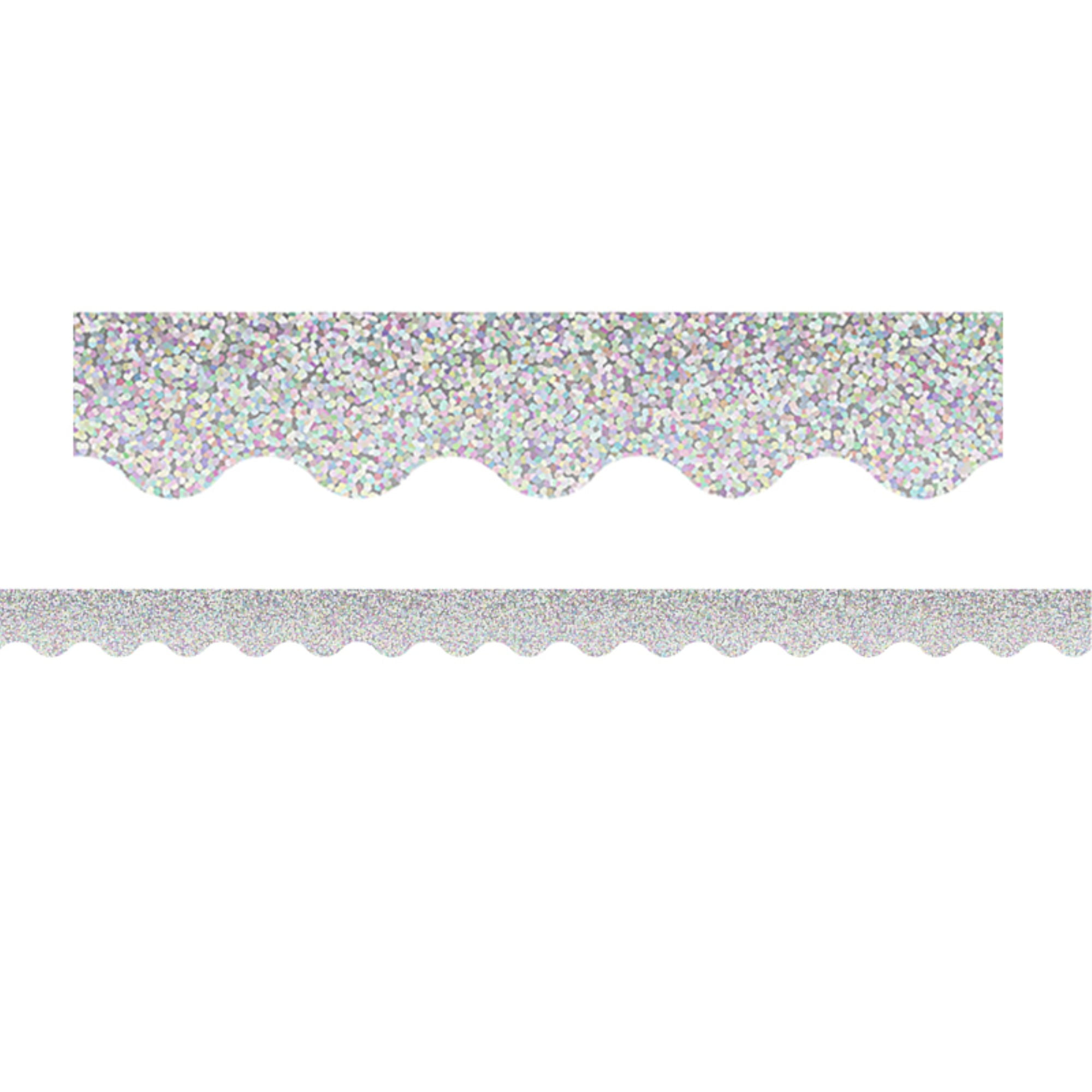 Teacher Created Resources Silver Sparkle Scalloped Bulletin Board ...