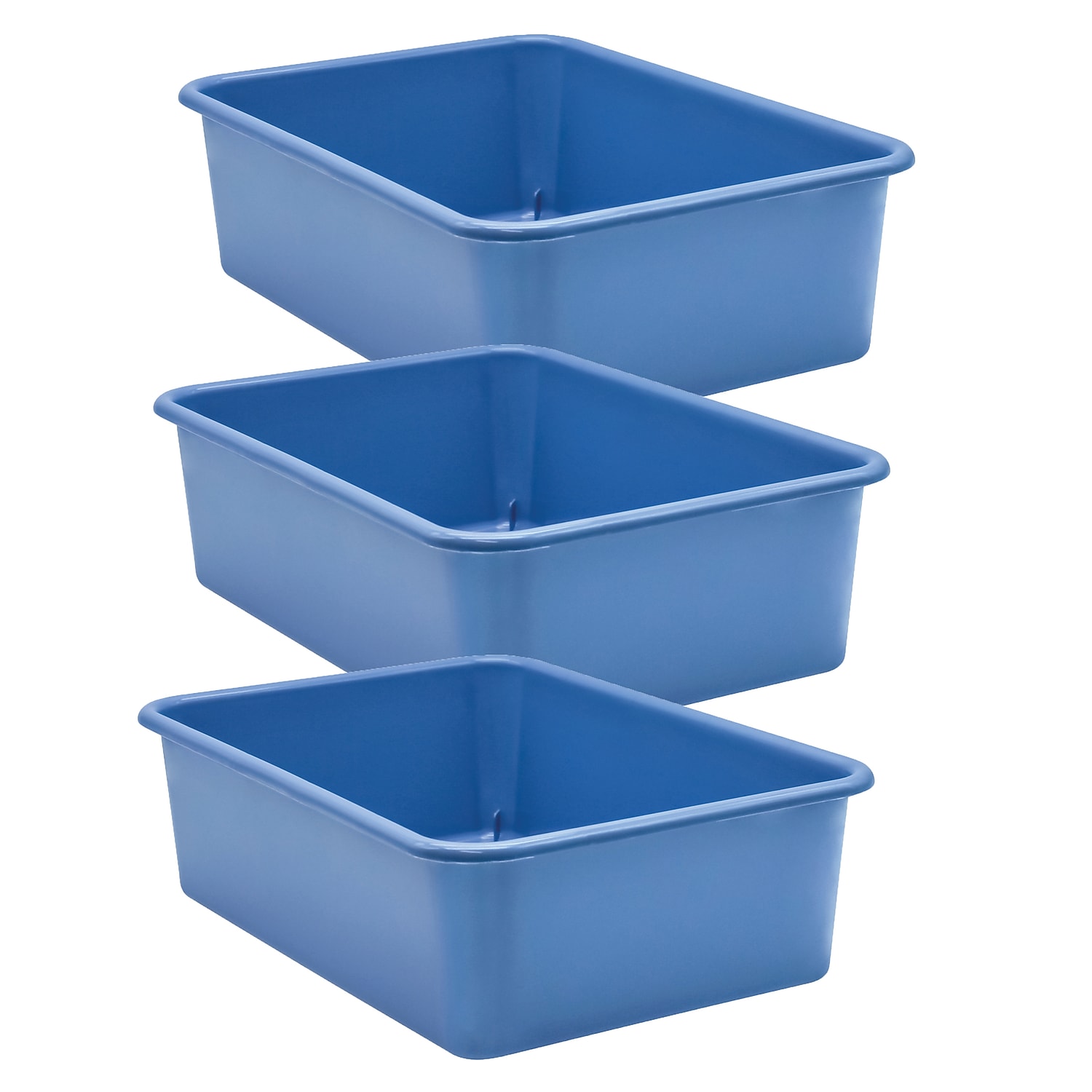 Teacher Created Resources Slate Blue Large Plastic Storage Bin, Pack of ...