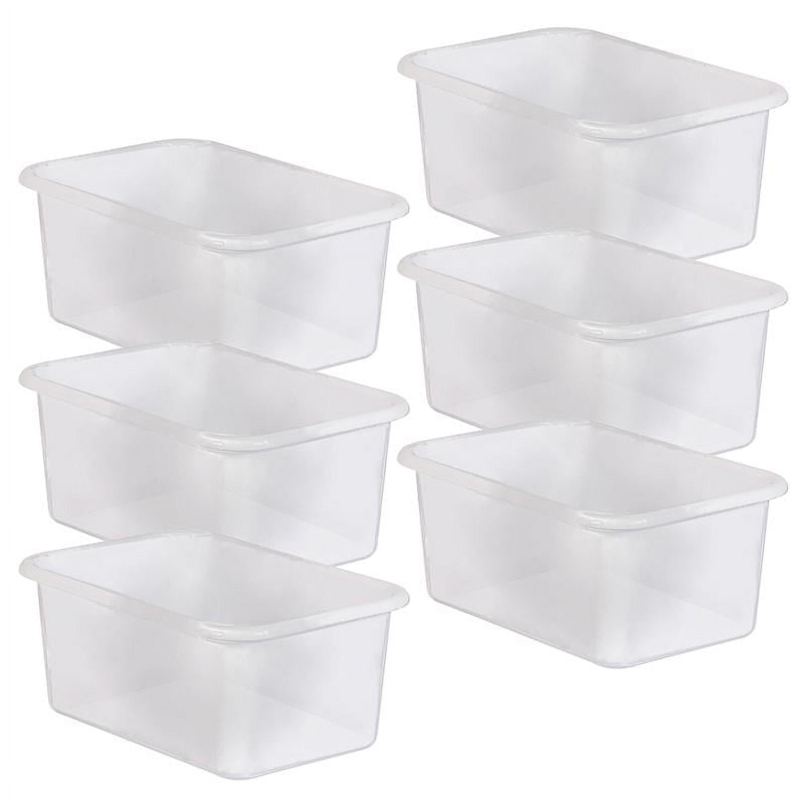 Teacher Created Resources® Small Plastic Storage Bin, Clear, 6 Count ...