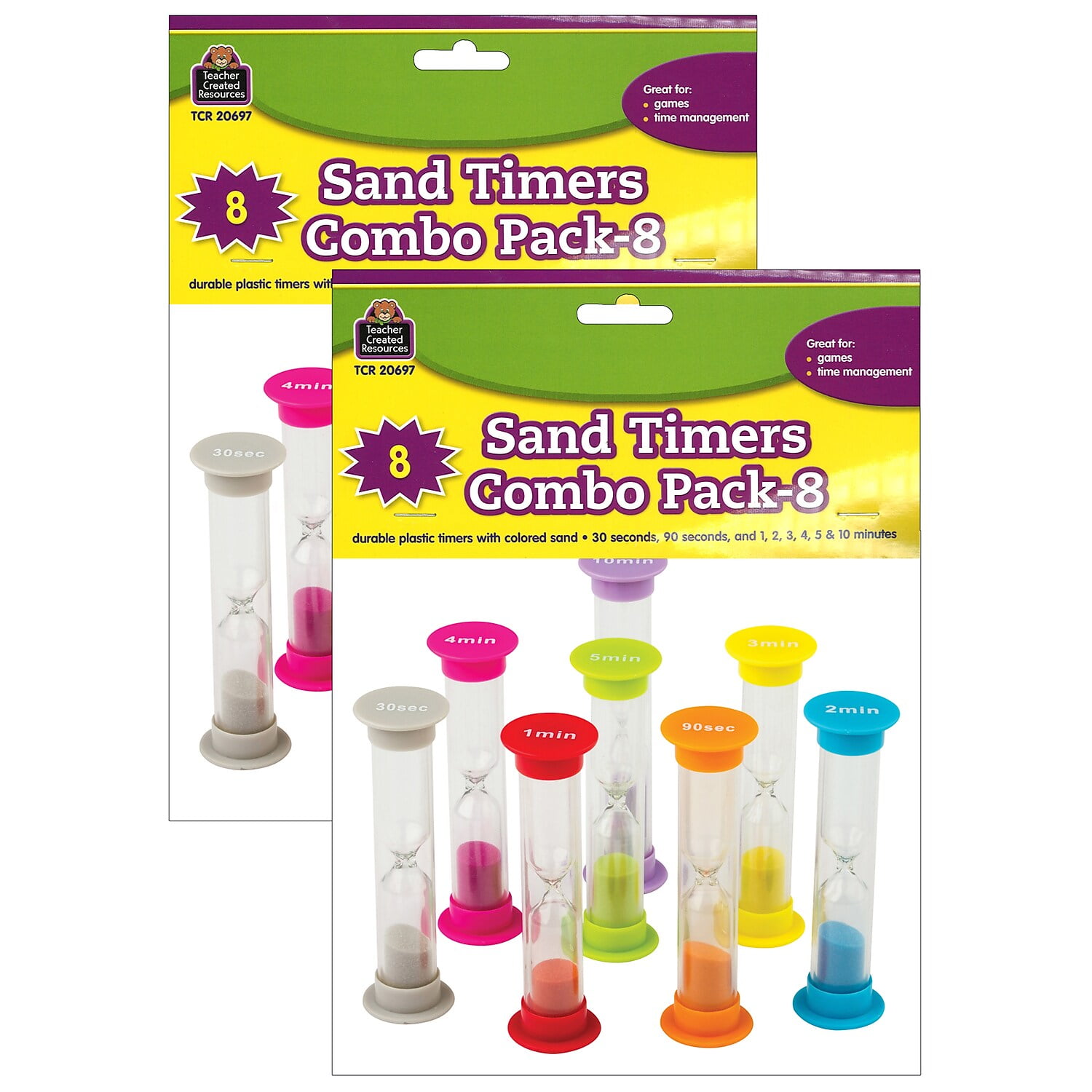 Teacher Created Resources Small Sand Timers Combo Assorted Colors ...