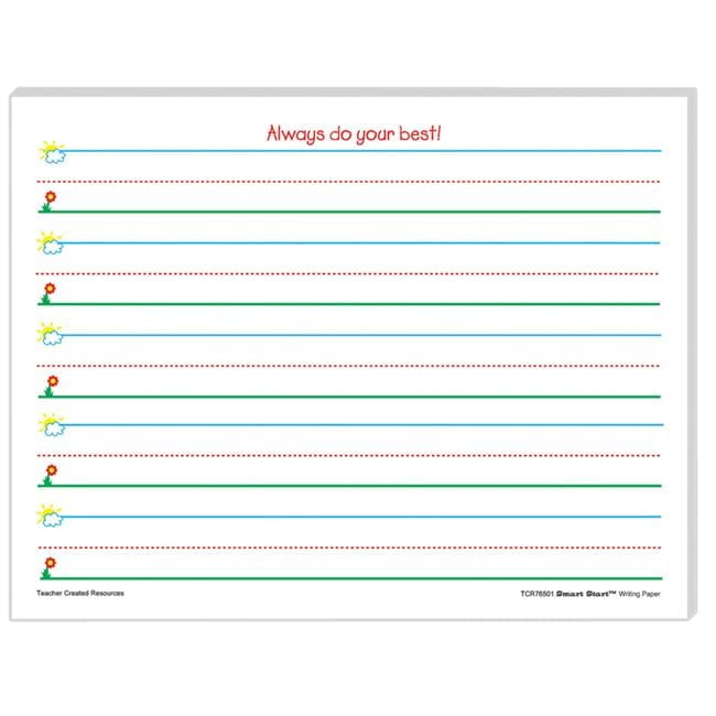 Teacher Created Resources Smart Start K-1 Writing Paper - 100 Sheets ...