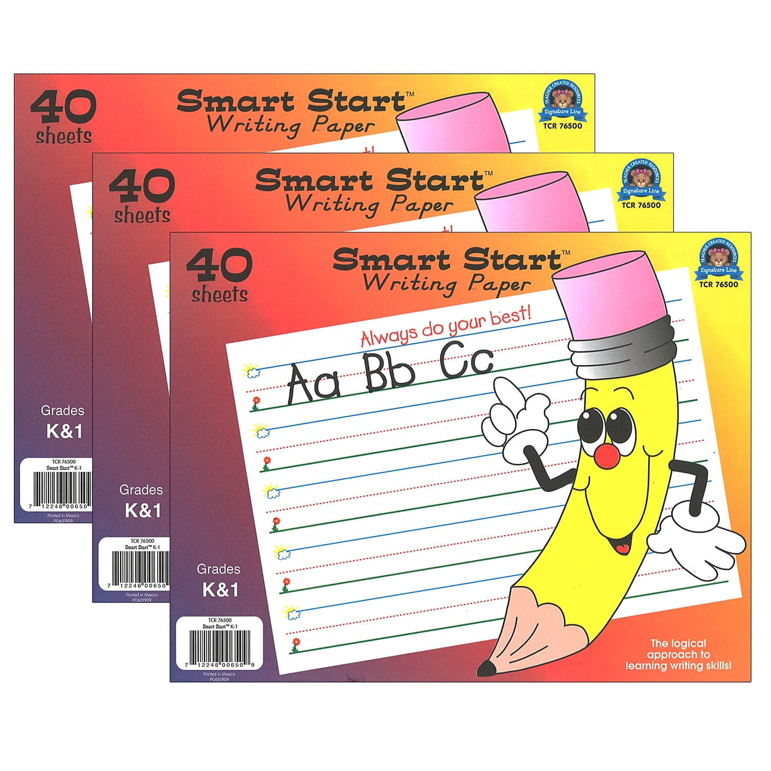 Teacher Created Resources Smart Start K-1 Writing Paper 40 Sheet/Pack ...