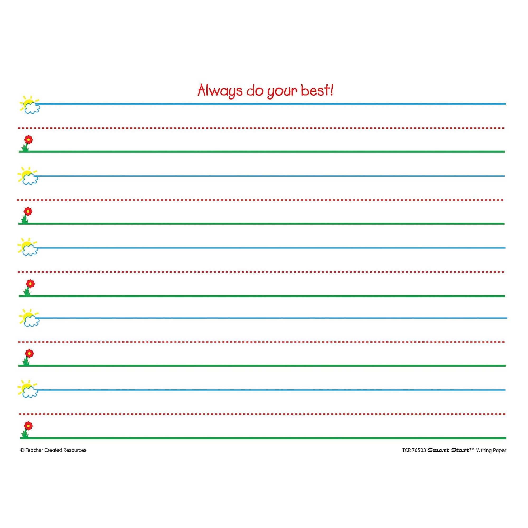 Teacher Created Resources Smart Start Writing Paper, 1 Inch Rule, 11 x ...