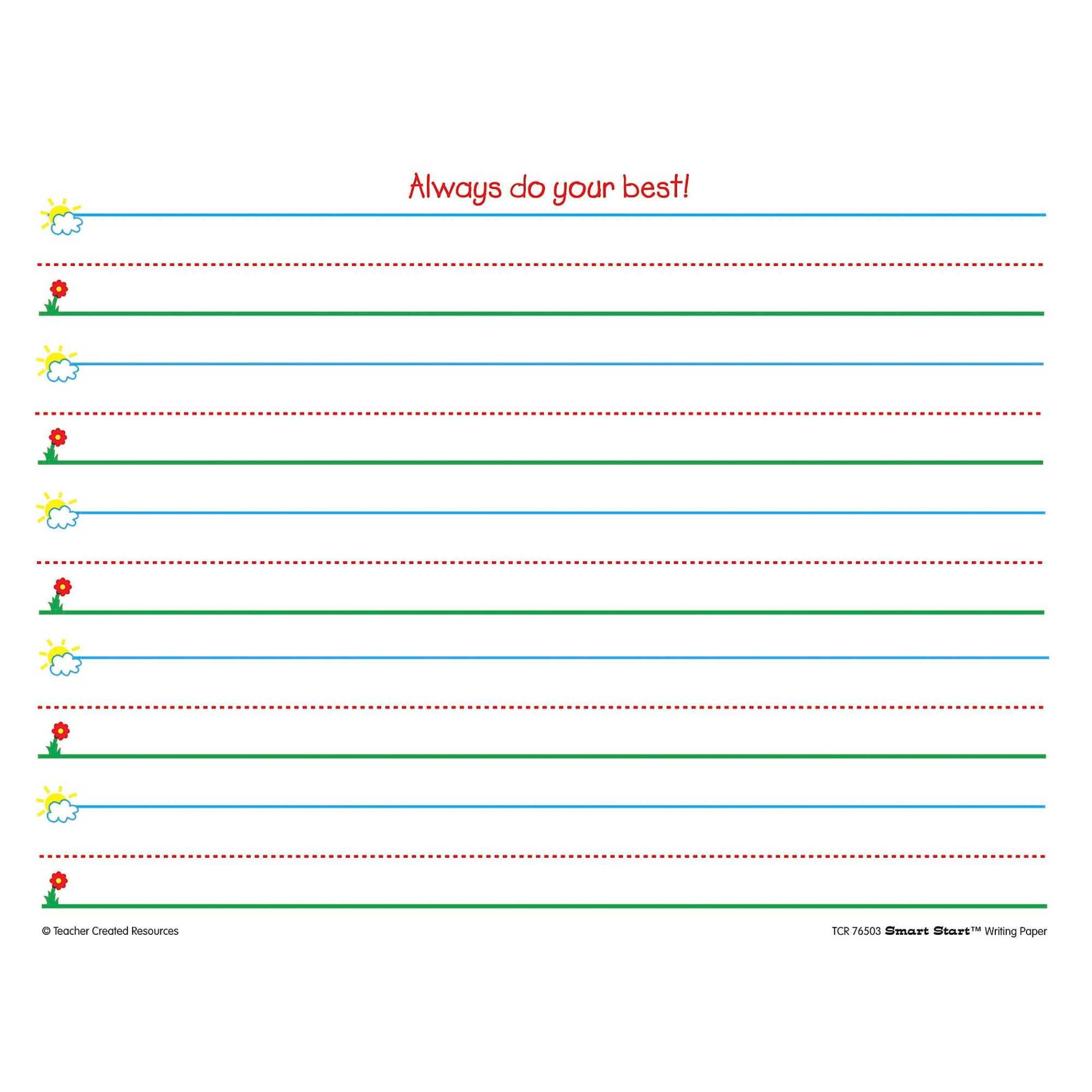 Teacher Created Resources Smart Start Writing Paper, 1 Inch Rule, 11 x ...