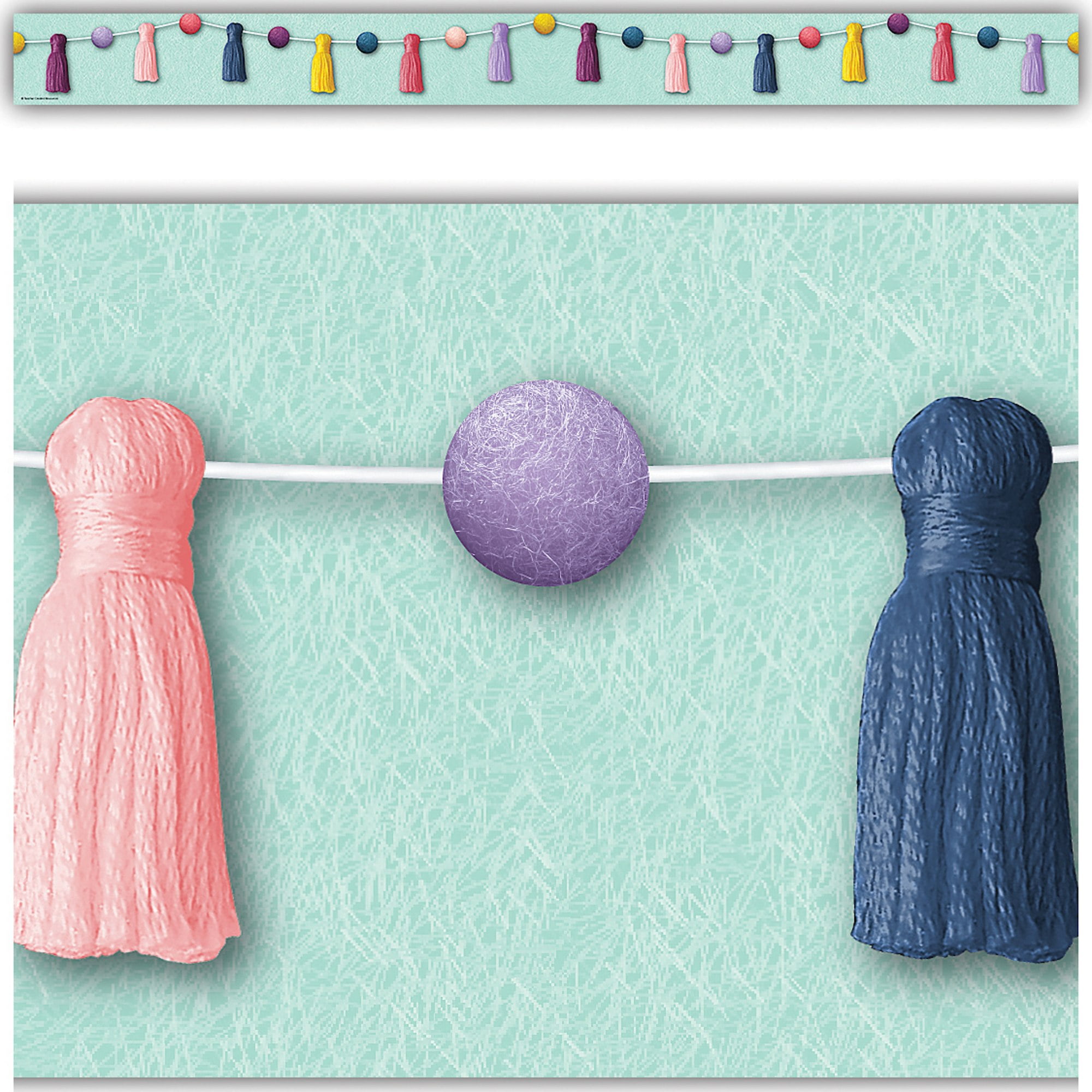 Teacher Created Resources Straight Border Trim, Oh Happy Day Pom-Poms ...