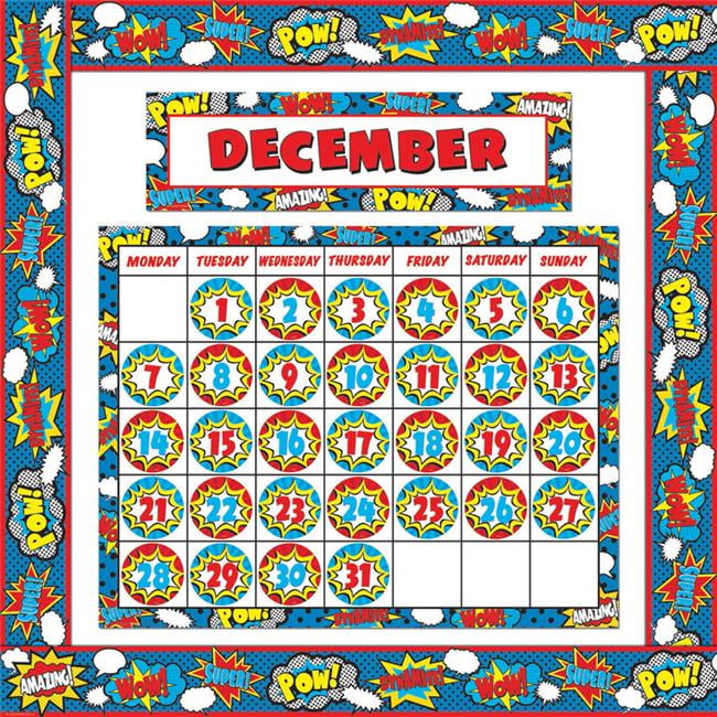 Teacher Created Resources Superhero Calendar Set - Walmart.com