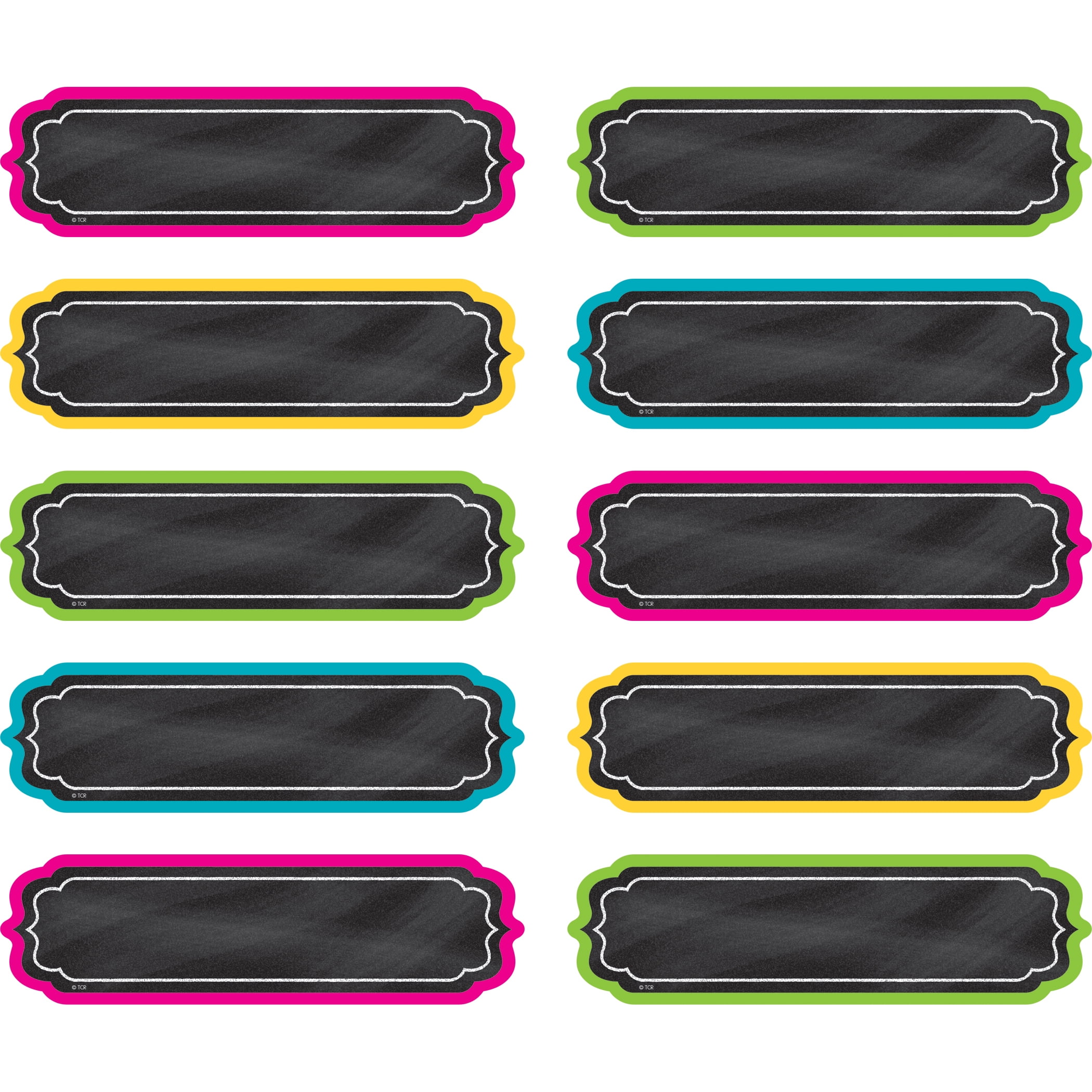 Teacher Created Resources Chalkboard Brights Labels, Non-Adhesive, 30 ...