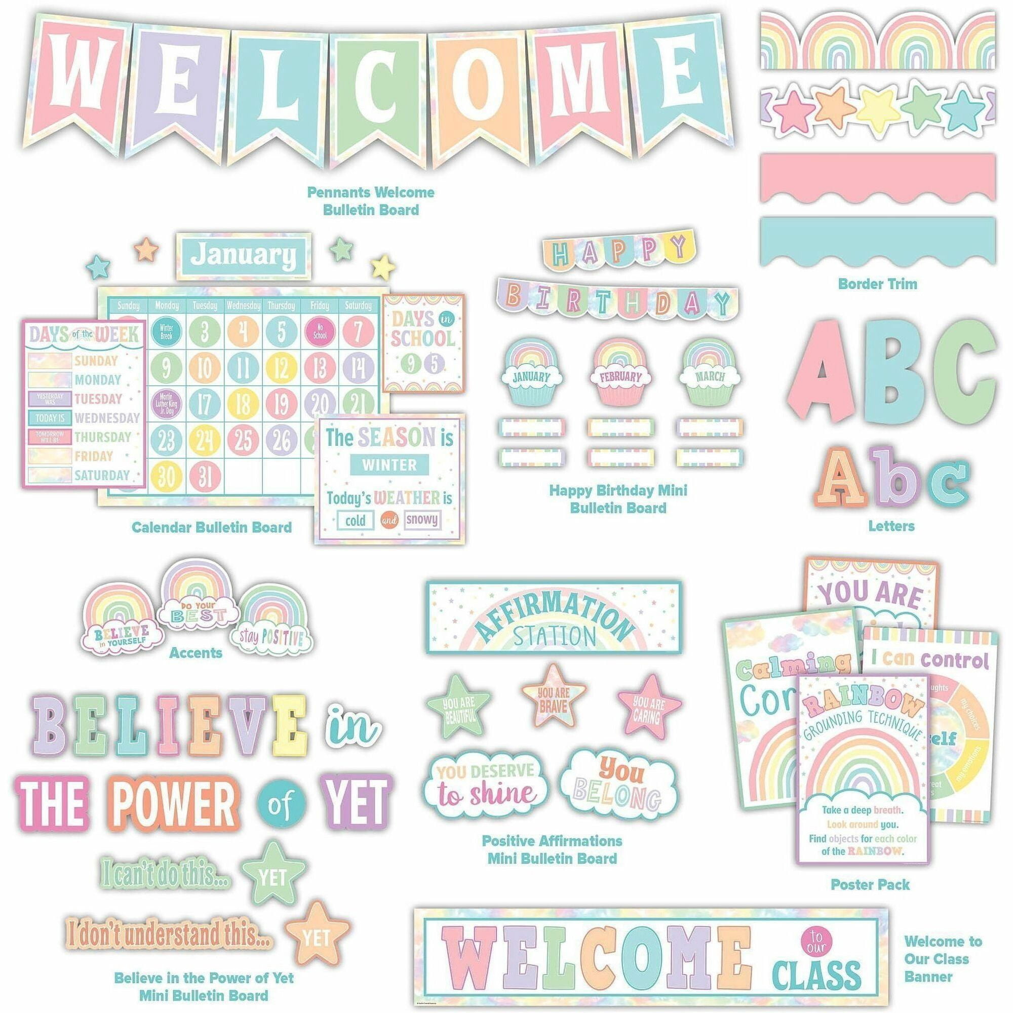 Teacher Created Resources Pastel Pop Decor Set: Classroom Decorations ...