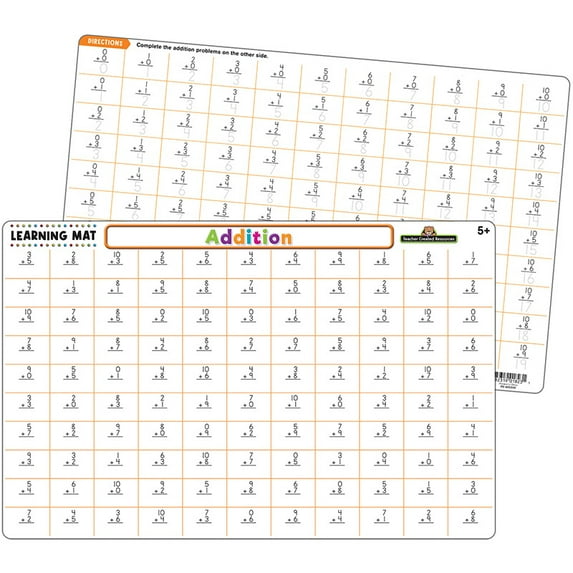 ADDITION LEARNING MAT - 21016 - Walmart.com