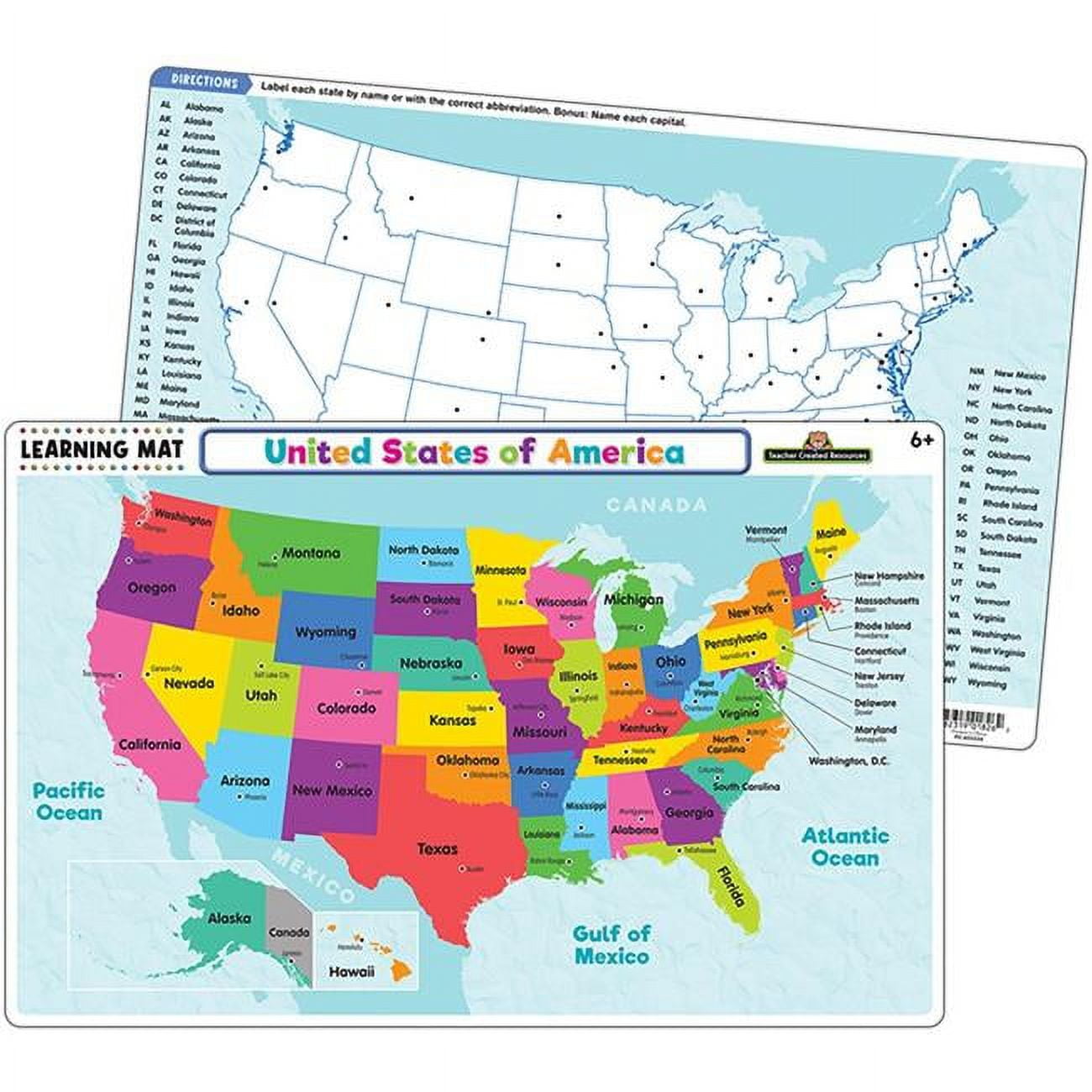 Teacher Created Resources TCR21019 United States of America Map ...