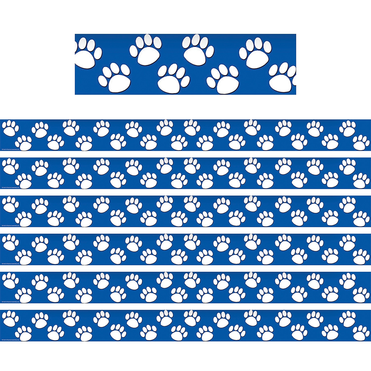 Teacher Created Resources TCR4620-6 Blue with White Paw Prints Straight ...