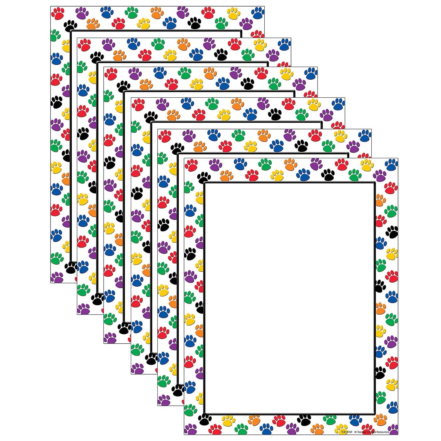 Teacher Created Resources Colorful Paw Prints Computer Paper, Pack of 6 ...