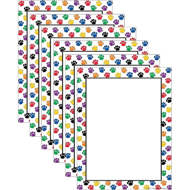 Teacher Created Resources TCR4769-6 Colorful Paw Prints Computerpaper ...