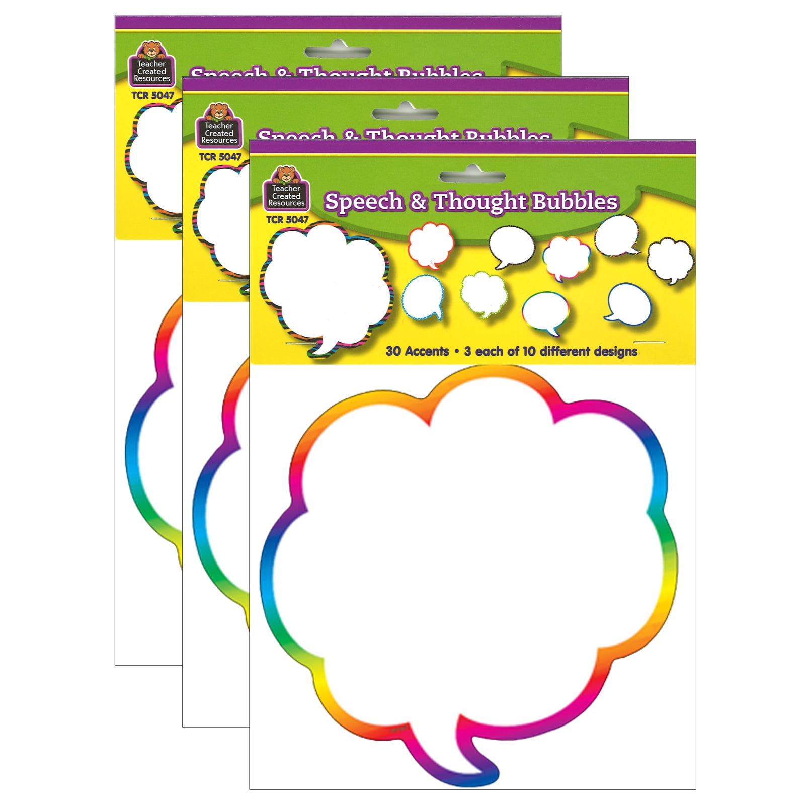 Teacher Created Resources Speech/Thought Bubbles Accents, 30 Per Pack ...