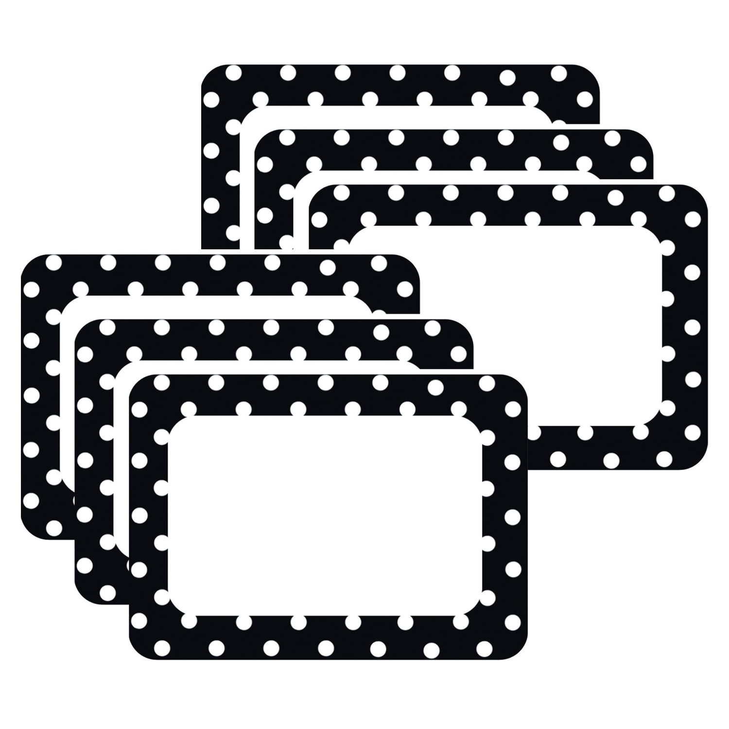Teacher Created Resources Black Polka Dots 2 Name Tags/Labels, 36 Per ...