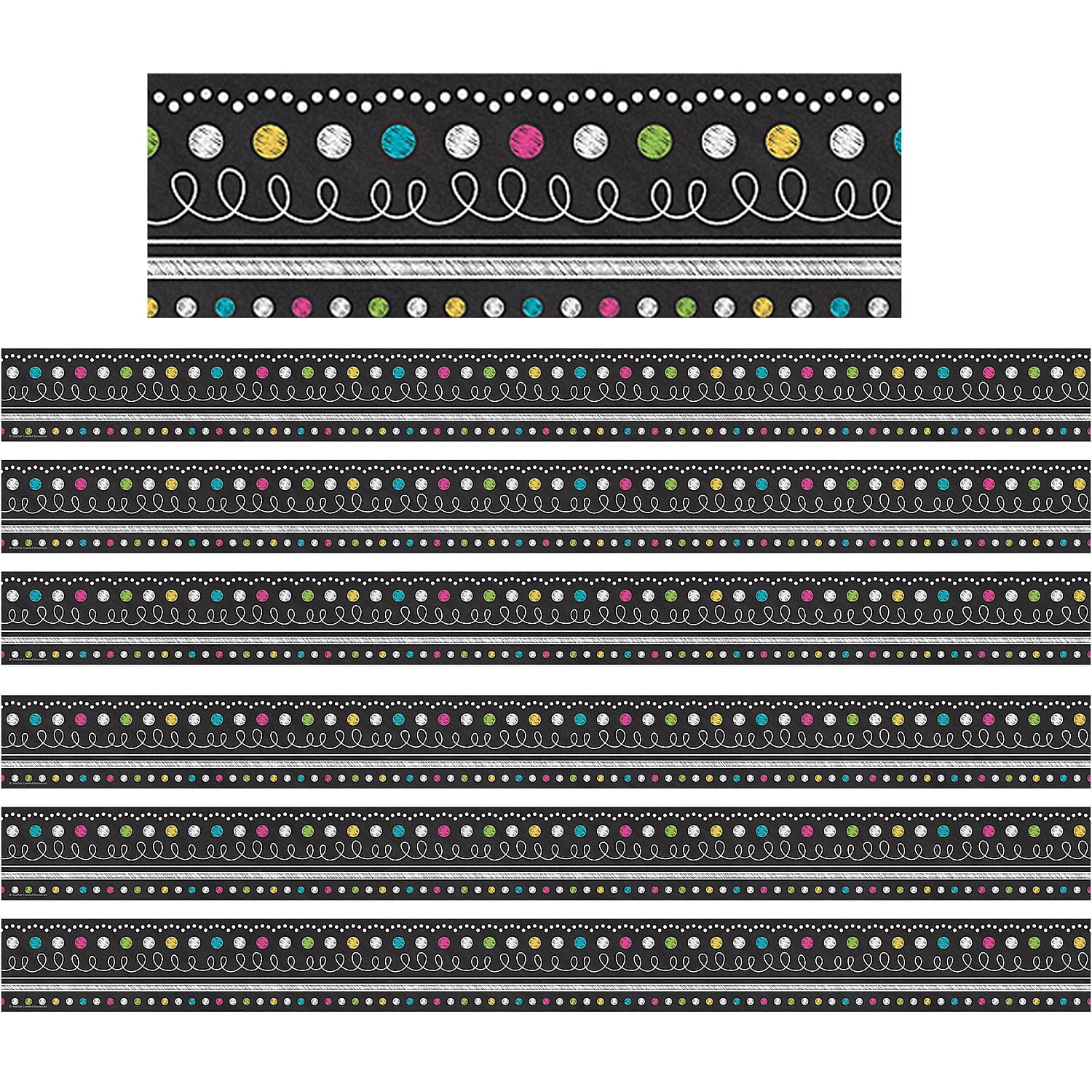 Teacher Created Resources TCR5619-6 Chalkboard Brights Straight Border ...