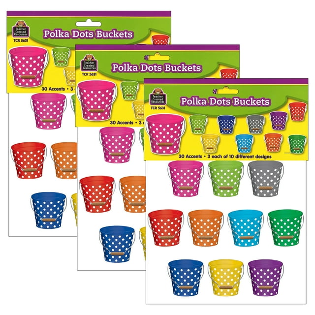 Teacher Created Resources TCR5631-3 Polka Dots Buckets Accents - Pack ...