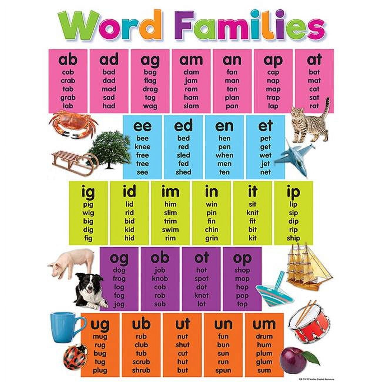 Teacher Created Resources TCR7112 Colorful Word Families Chart ...