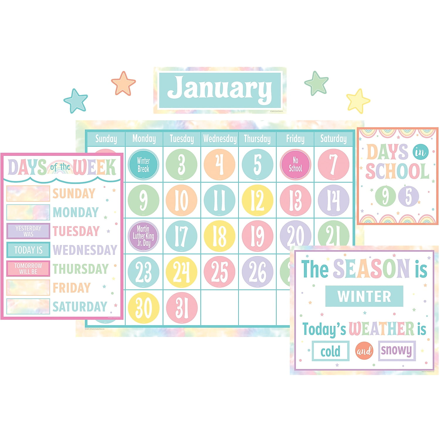 Pastel Pop Calendar Bulletin Board [TCR8411] - Walmart.com