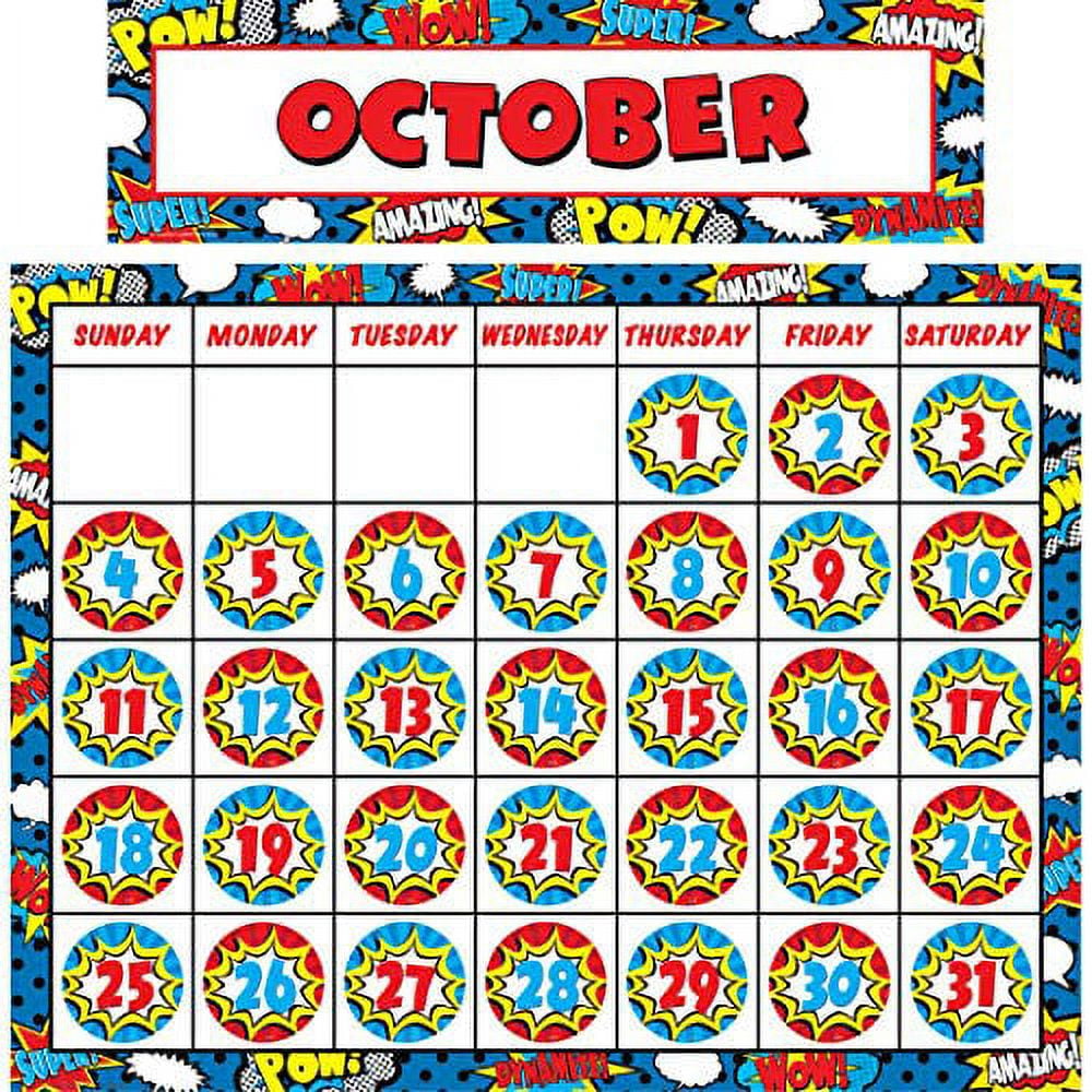 Teacher Created Resources TCR9540 Superhero Calendar Set, Multi ...