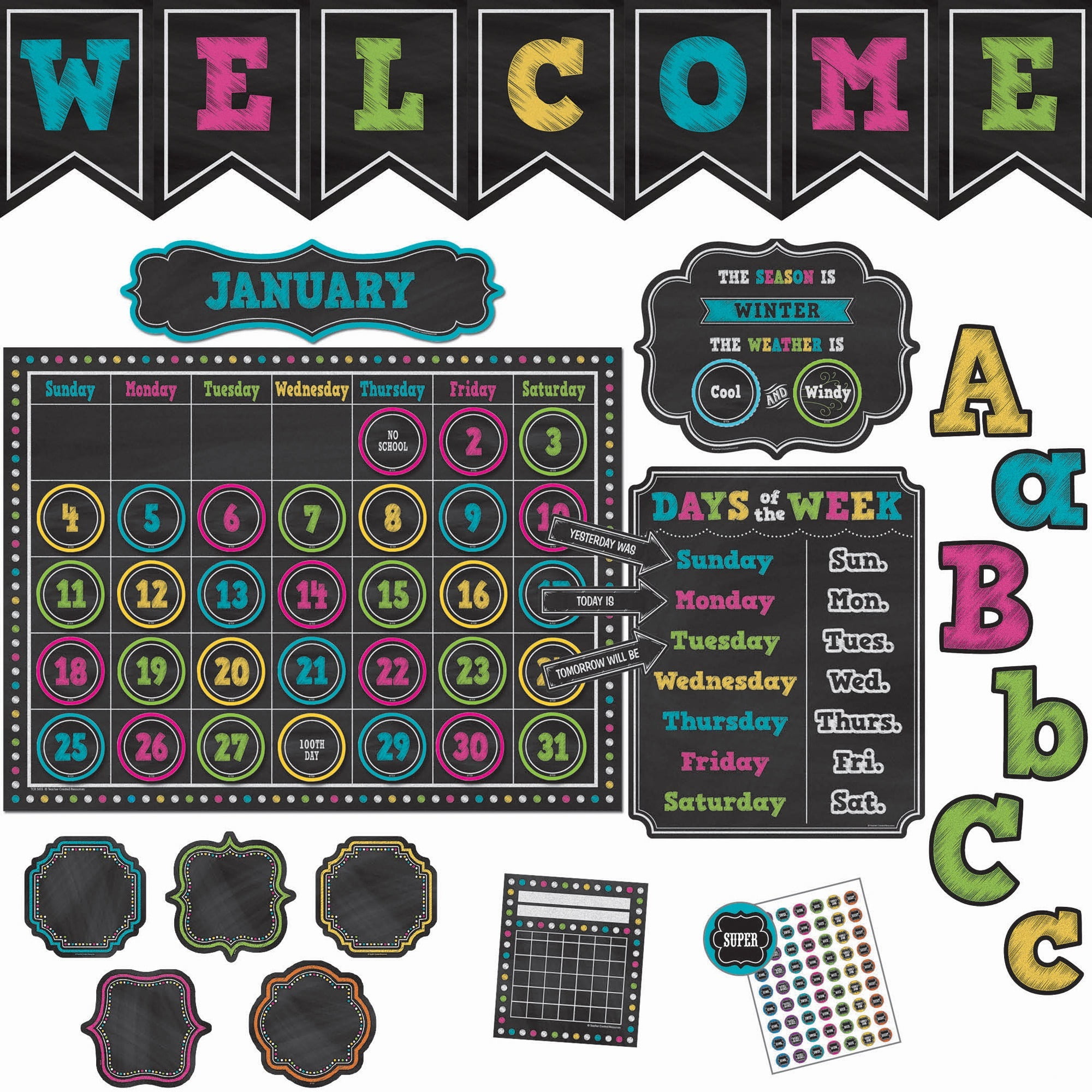 Teacher Created Resources Tcr9665 Chalkboard Brights Accents Bulletin