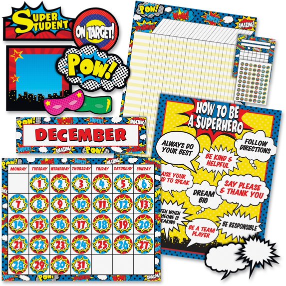 Teacher Created Resources, TCR9666, Superhero Theme Deco Set, 9 / Set ...