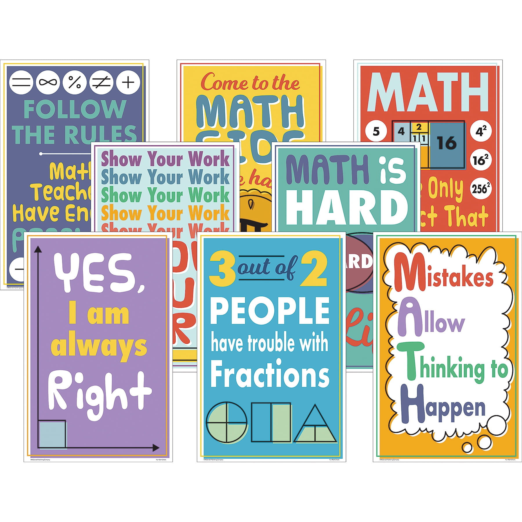 Teacher Created Resources Math Fun Charts, Set of 8 - Walmart.com