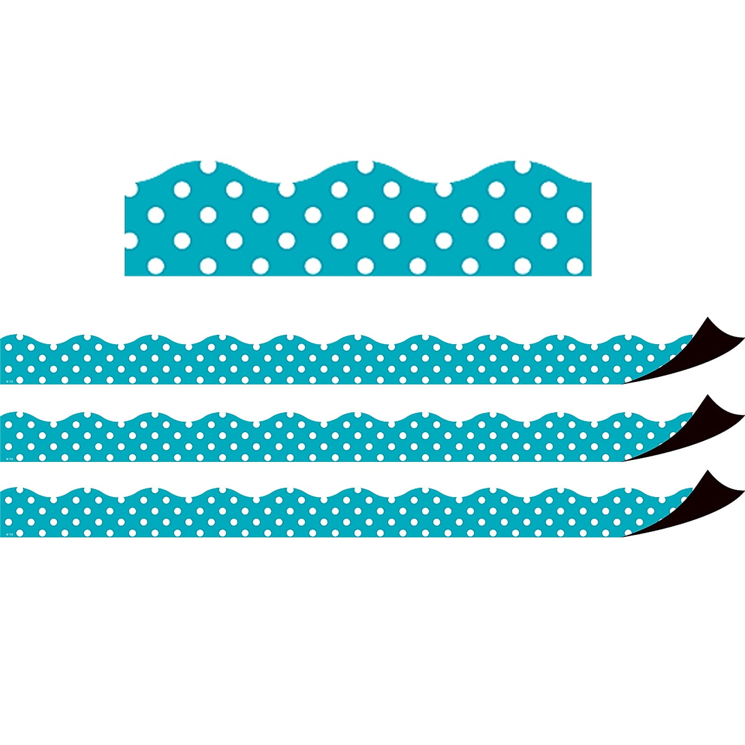 Teacher Created Resources Teal Polka Dots Magnetic Border, 24 Feet Per ...