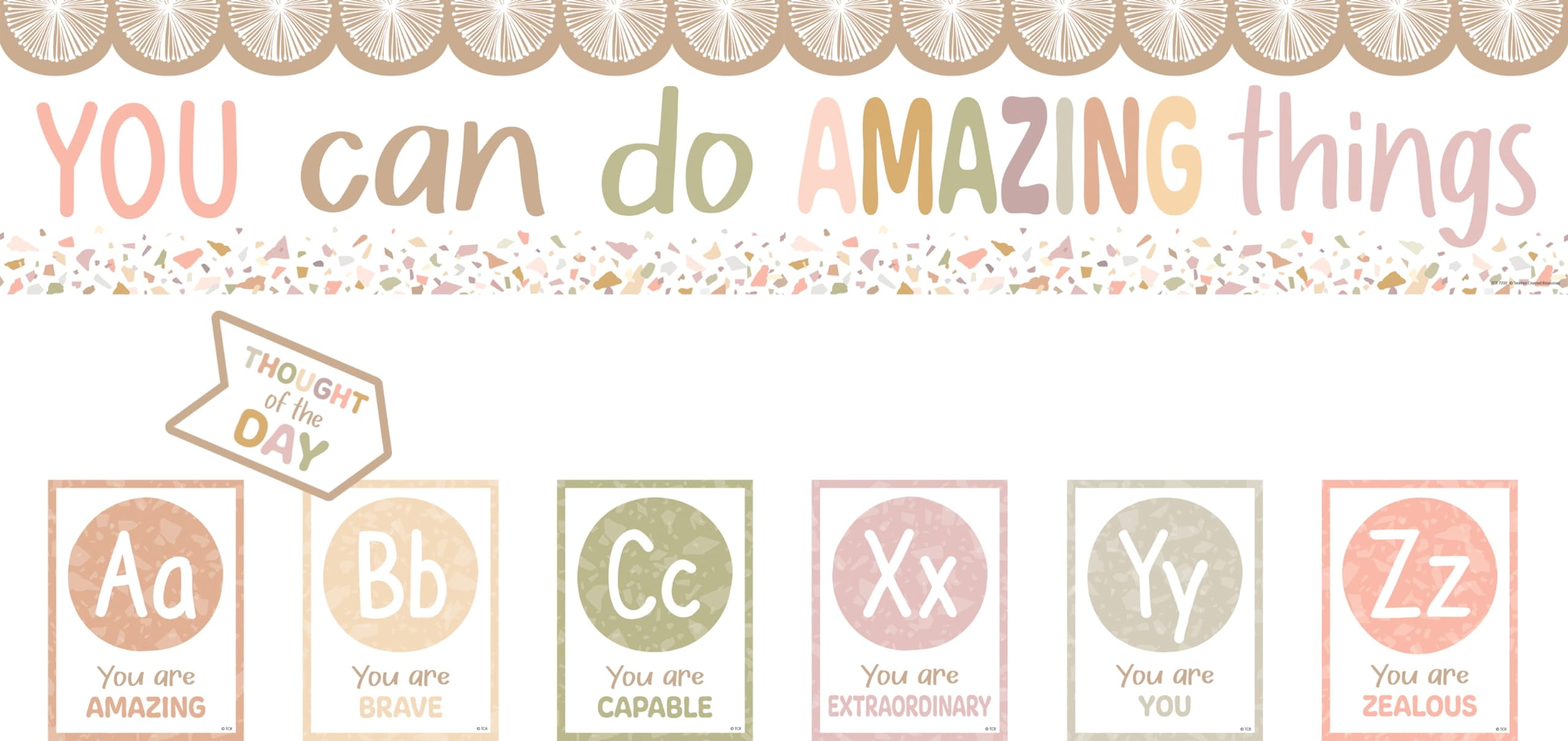 Teacher Created Resources Terrazzo Tones Alphabet Affirmations Bulletin ...