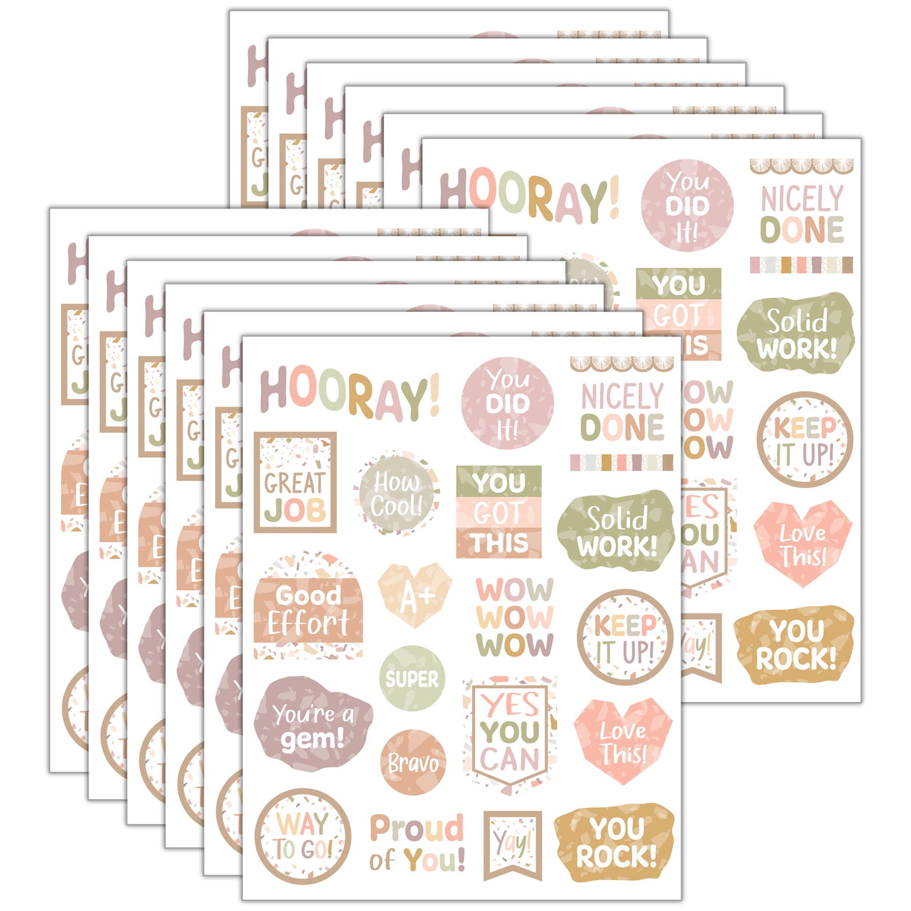 Teacher Created Resources Terrazzo Tones Stickers, 120 Per Pack, 12 ...