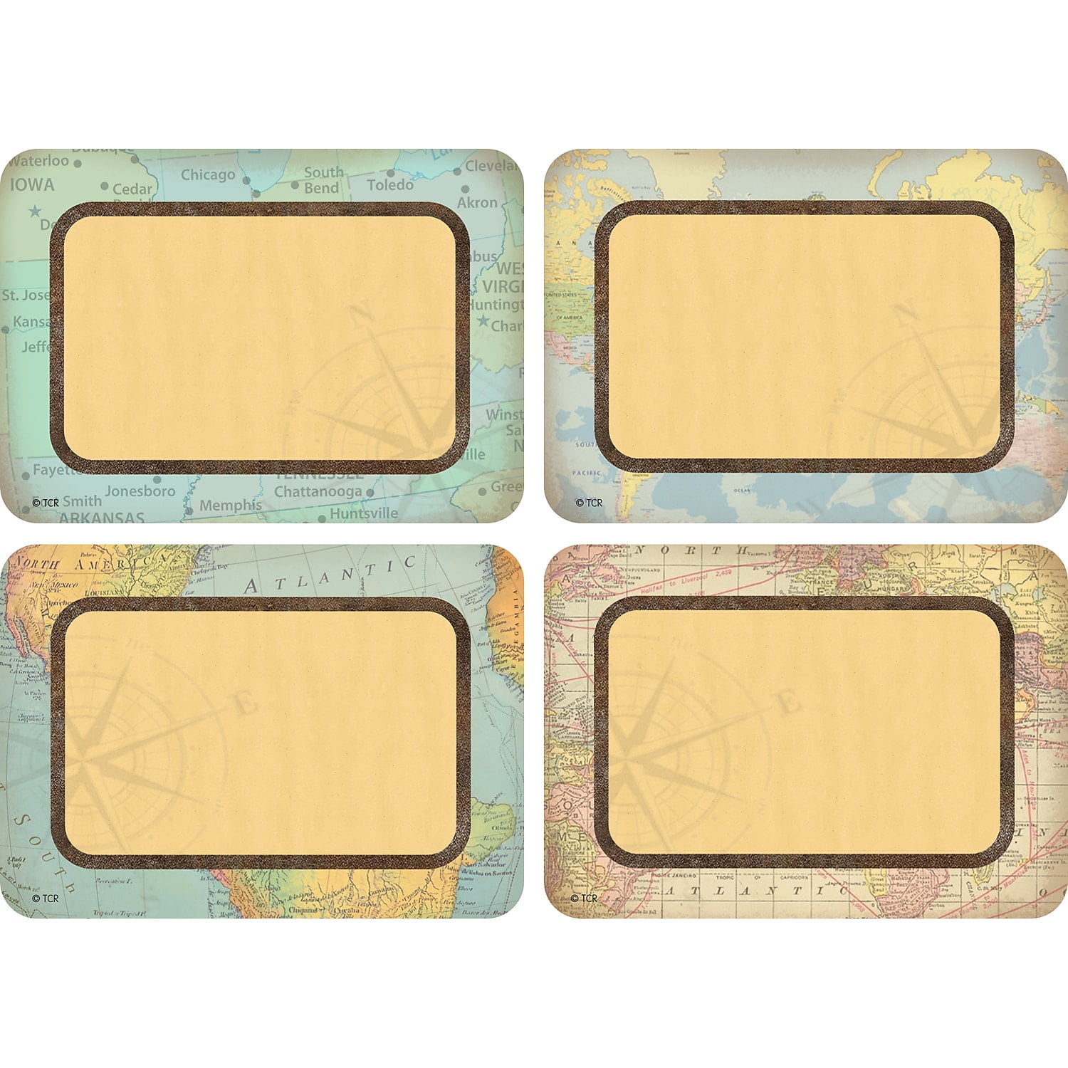 Teacher Created Resources Travel the Map Name Tags/Labels - Multi-Pack ...