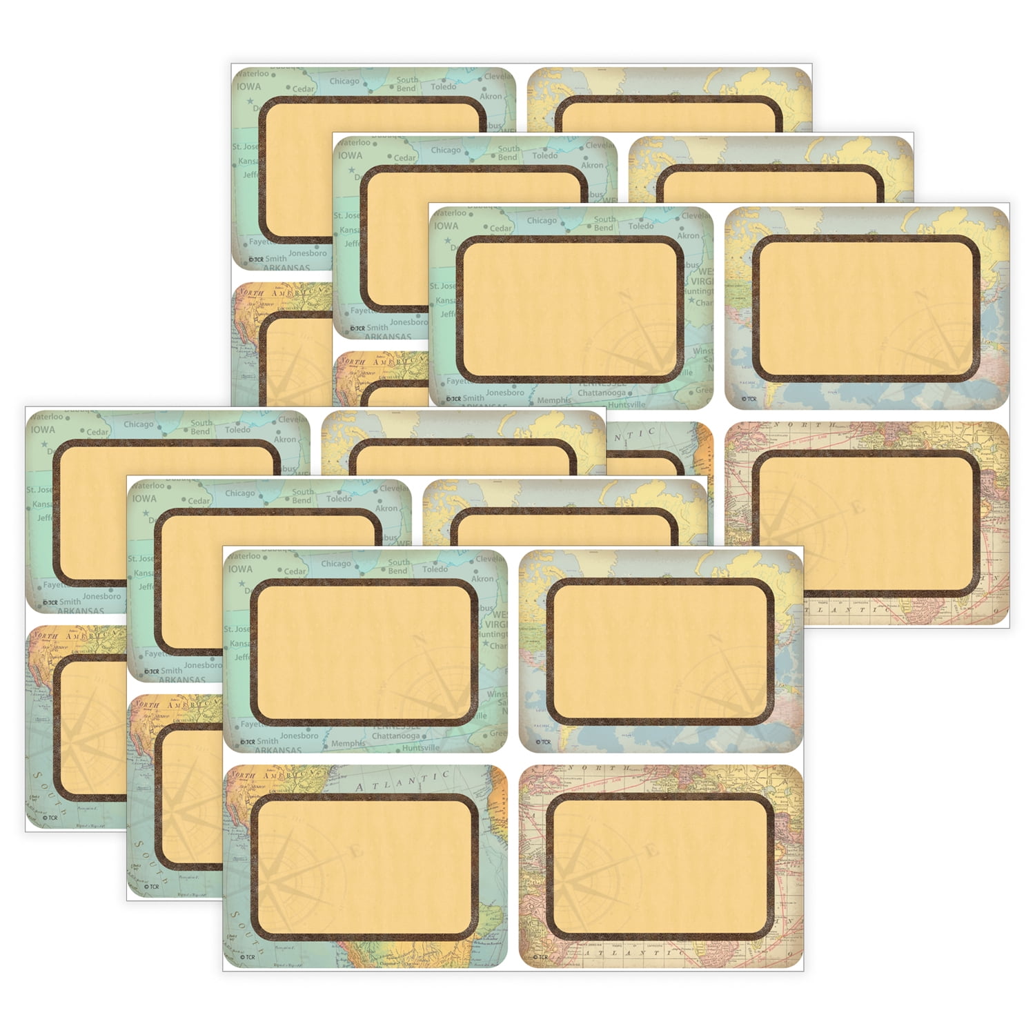 Teacher Created Resources Travel the Map Name Tags/Labels - Multi-Pack ...