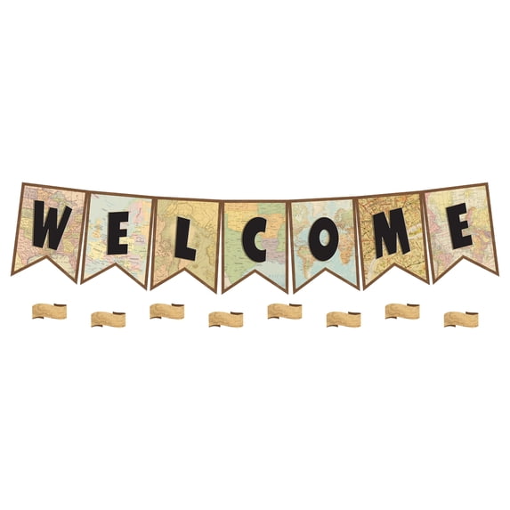 Teacher Created Resources Travel the Map Pennants Welcome Bulletin ...