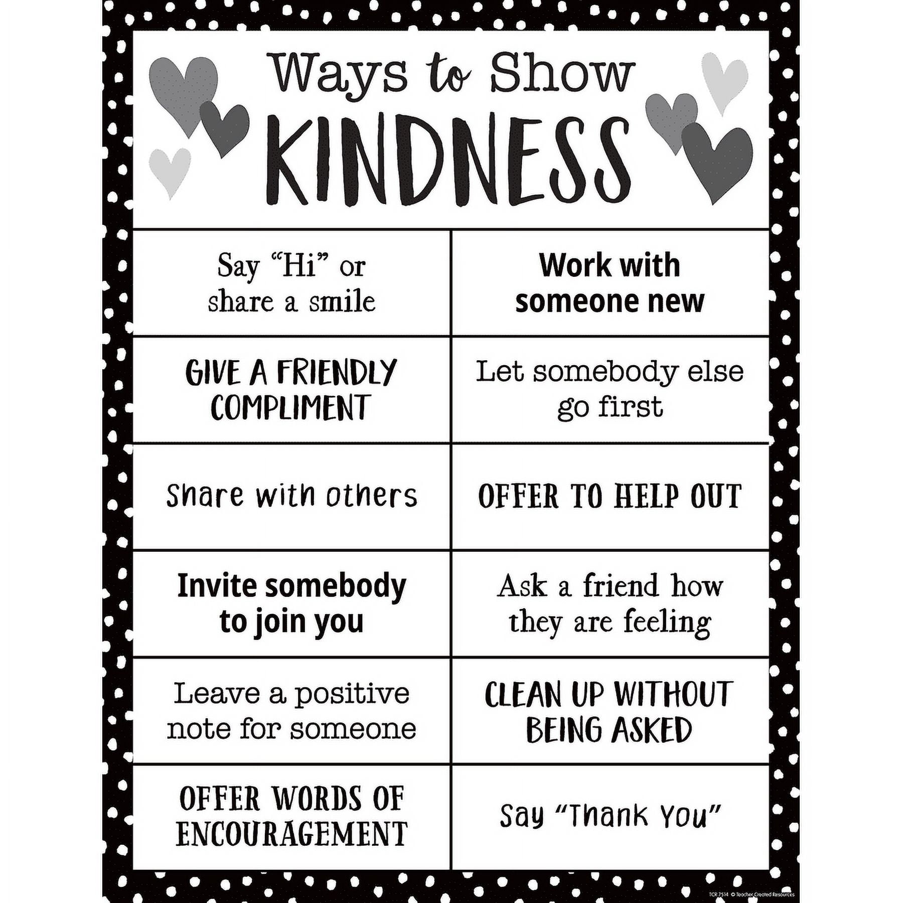 Ways to Show Kindness Chart 17x22 [TCR7514] - Walmart.com