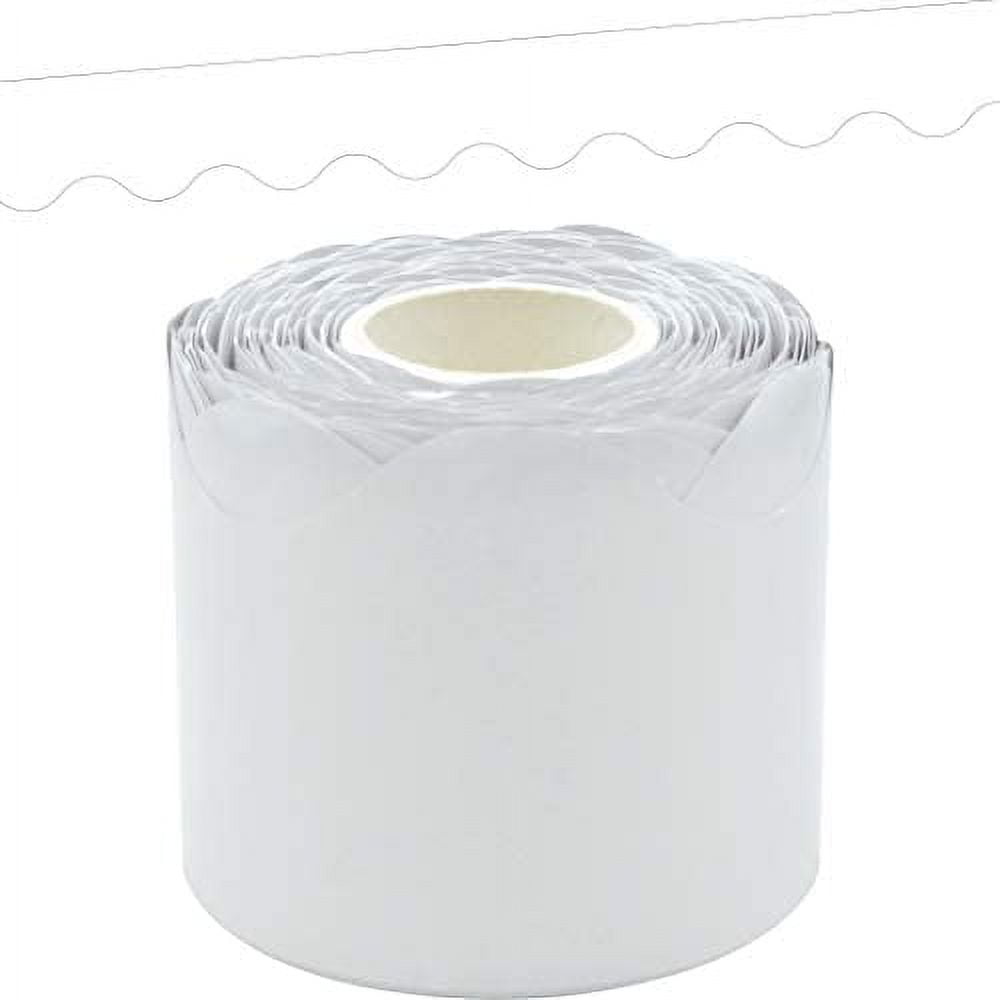 Teacher Created Resources White Scalloped Rolled Border Trim - 50ft ...