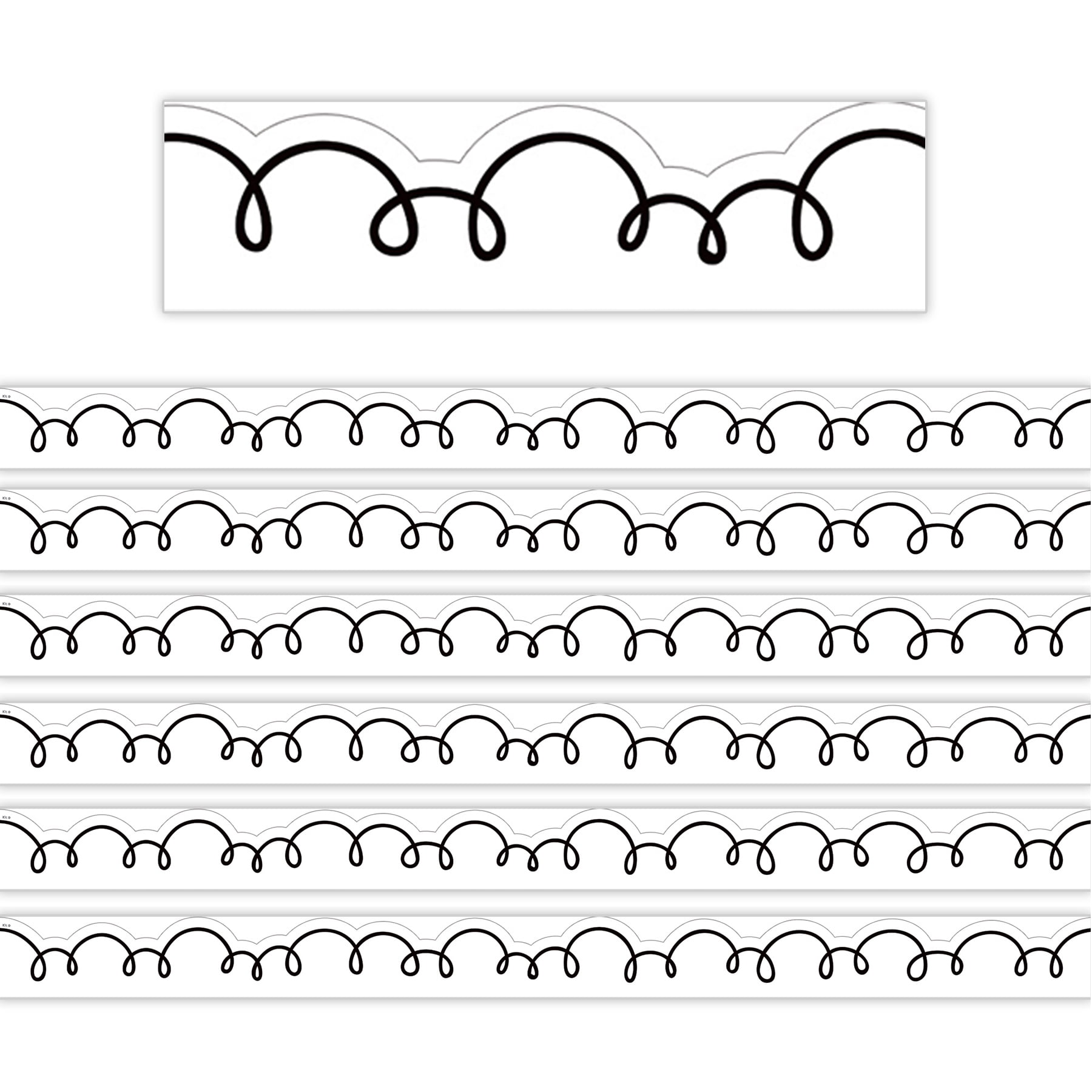 Teacher Created Resources White with Black Squiggles Die-Cut Border ...